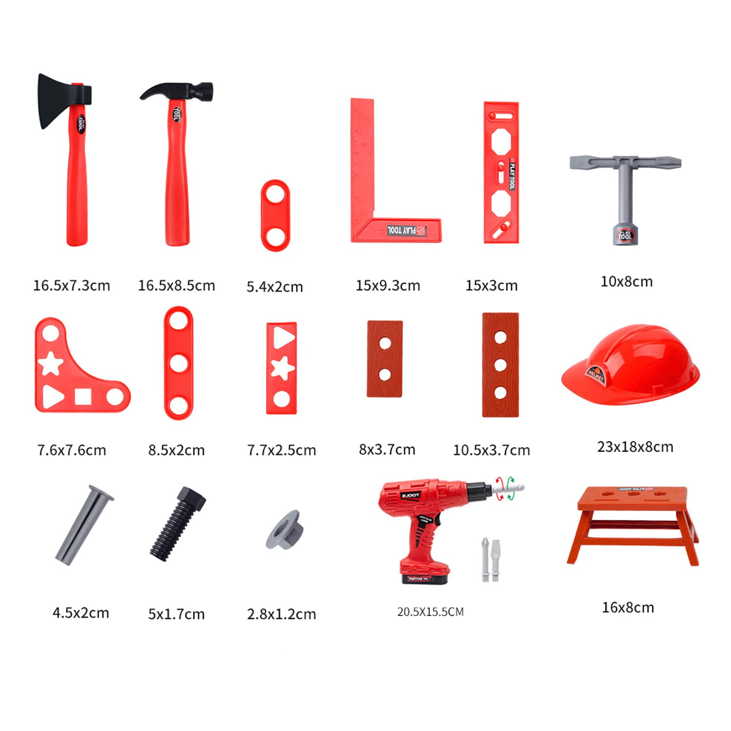 Kids Tool Set, 55 Pcs Kids Tool Set Pretend Play Kids Toys with Tool Box and Electronic Toy Drill, Toy Tools for Toddler Boys Girl Kid Child Ages 3+