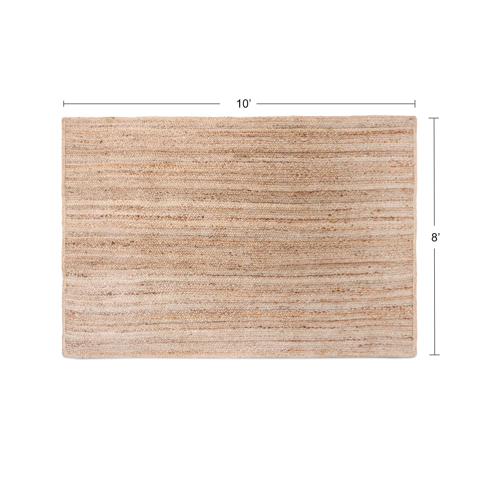 REDEARTH Rectangular Area Rug - Hand Woven Braided 100% Natural Jute - Artisan Made Boho Jute Rugs for Bedroom - Kitchen - Living Room - Farmhouse - Aesthetic Home Decor (8'x10' - Natural)