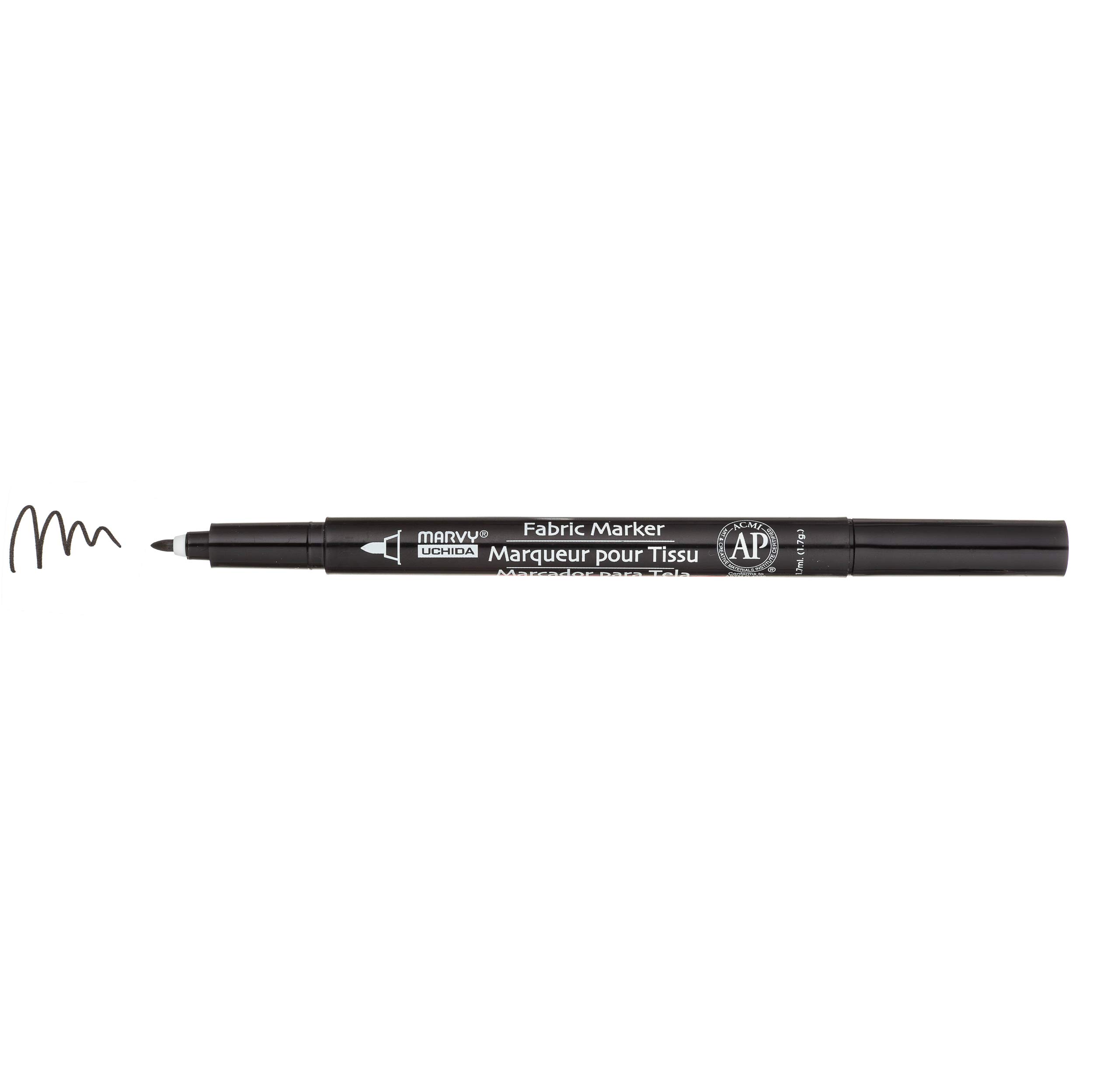 UCHIDA 522-C-1 Marvy Fine Point Fabric Marker, Black