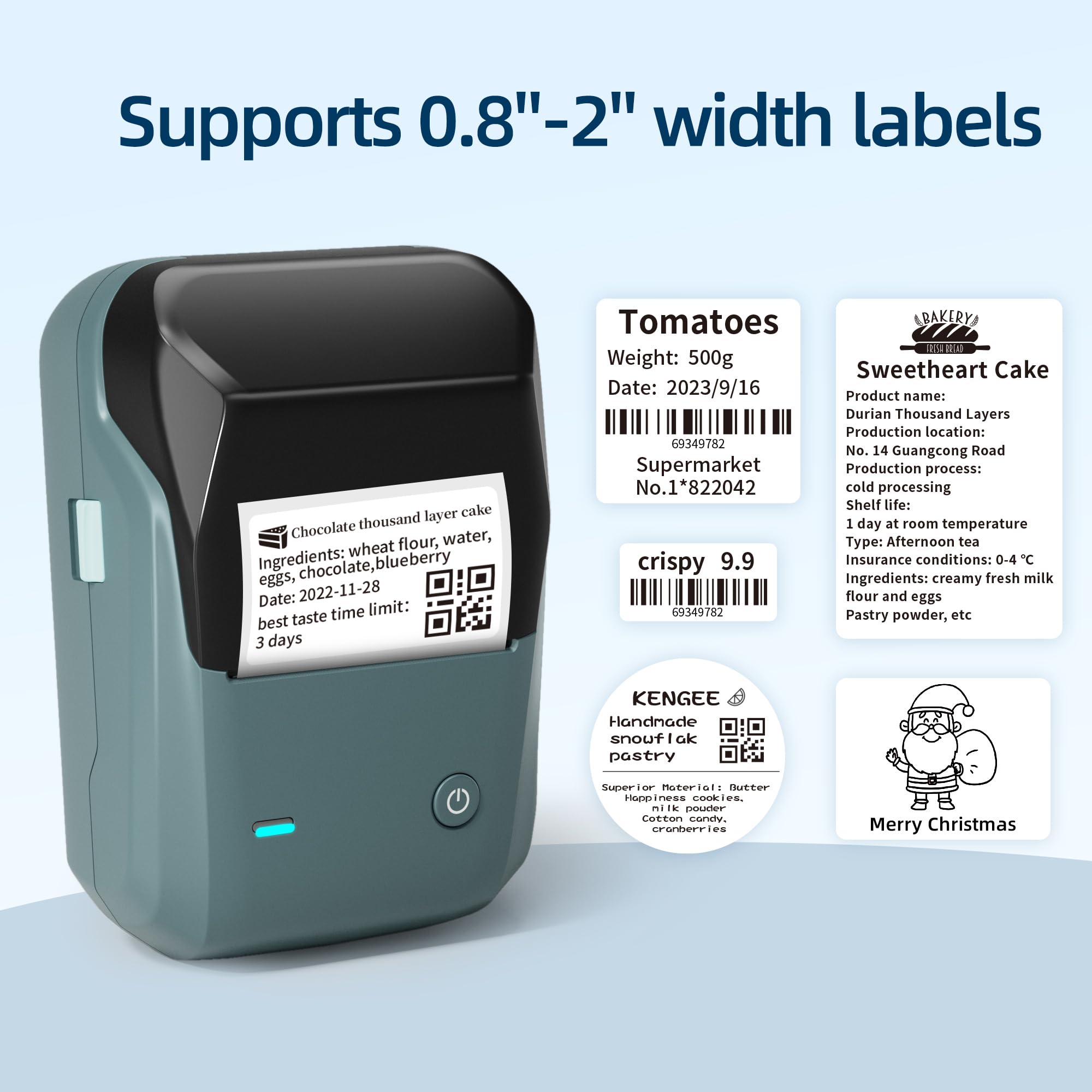 Label Makers - B1 Thermal Label Printer, 2 Inch Portable Bluetooth Label Maker with Tape Easy to Use for Office, Home, Barcode, Business, Clothing, Address, Mailing, Compatible with iOS & Android
