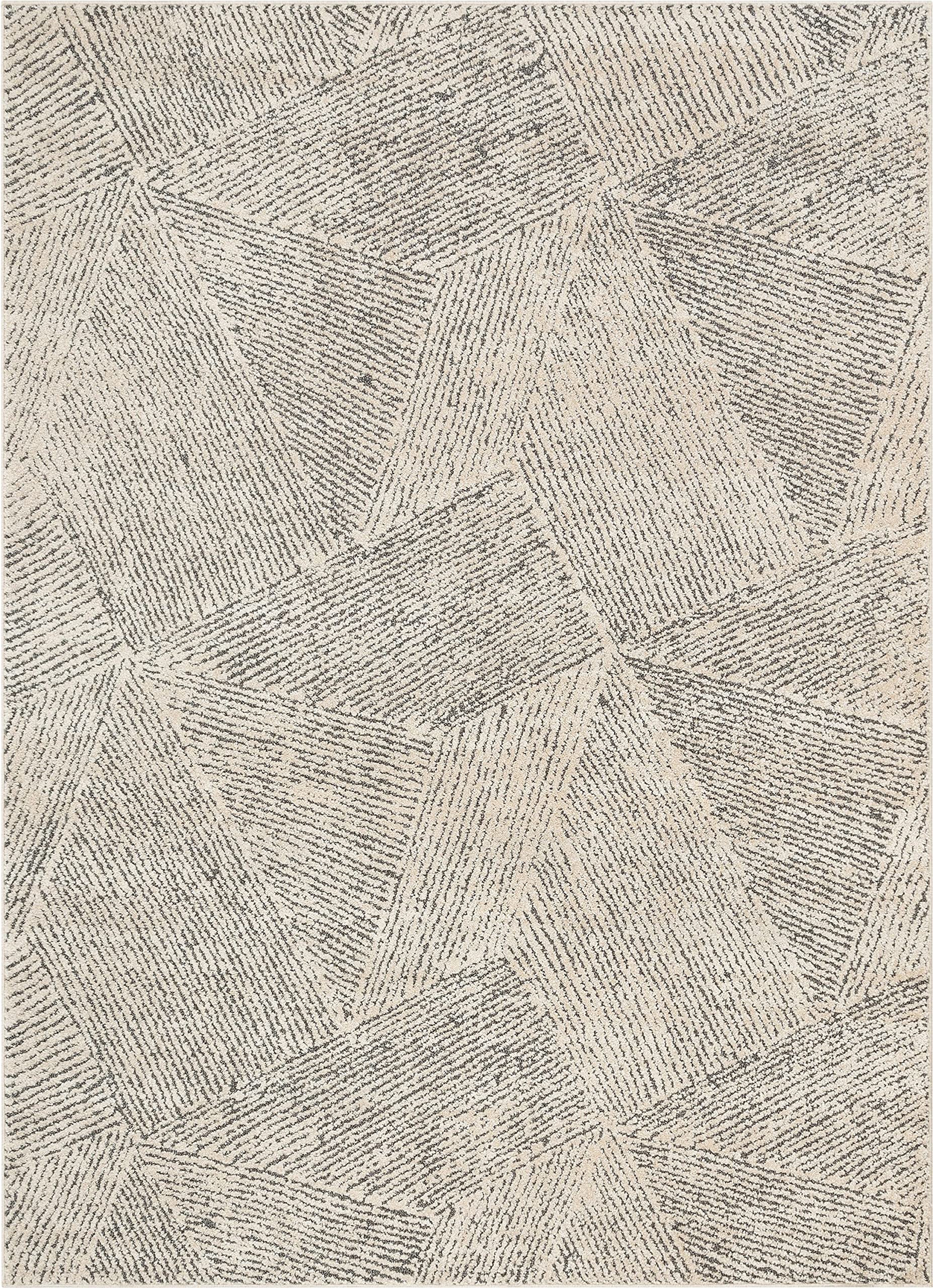 Well Woven Ezio Beige Tribal Geometric Distressed High-Lo Pile Area Rug 8x10 (7'10" x 10'6")