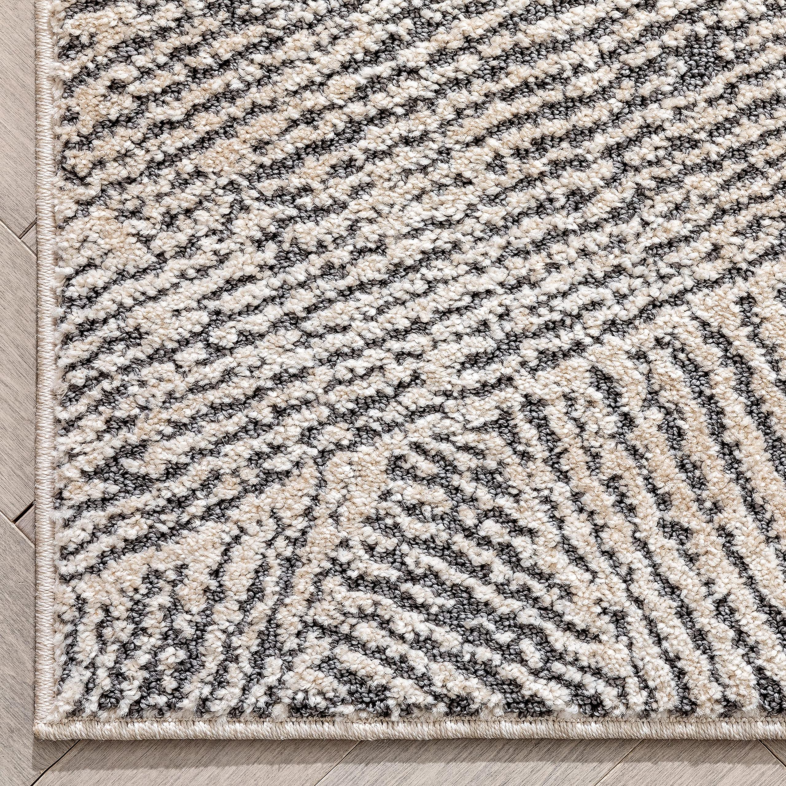 Well Woven Ezio Beige Tribal Geometric Distressed High-Lo Pile Area Rug 8x10 (7'10" x 10'6")