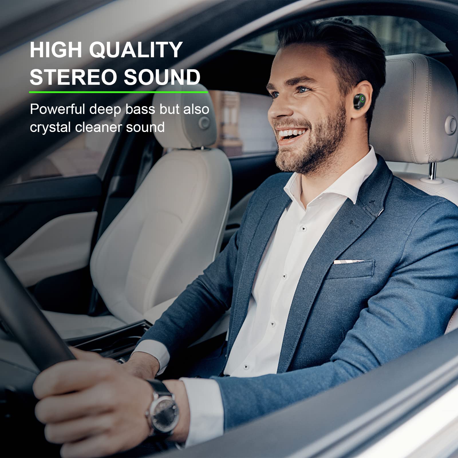 Bluetooth Headphones Wireless Earbuds with Wireless Charging Case IPX7 Waterproof Stereo Headphones in Ear Headset Premium Sound