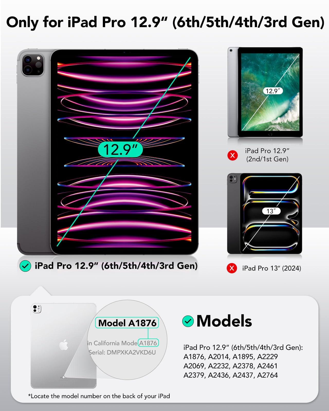 ESR for iPad Pro 12.9 Inch Paper-Feel Magnetic Screen Protector 6th/5th/4th/3rd Generation (2022/2021/2020/2018), Write and Draw Like on Paper, Detachable and Reusable, Matte Finish