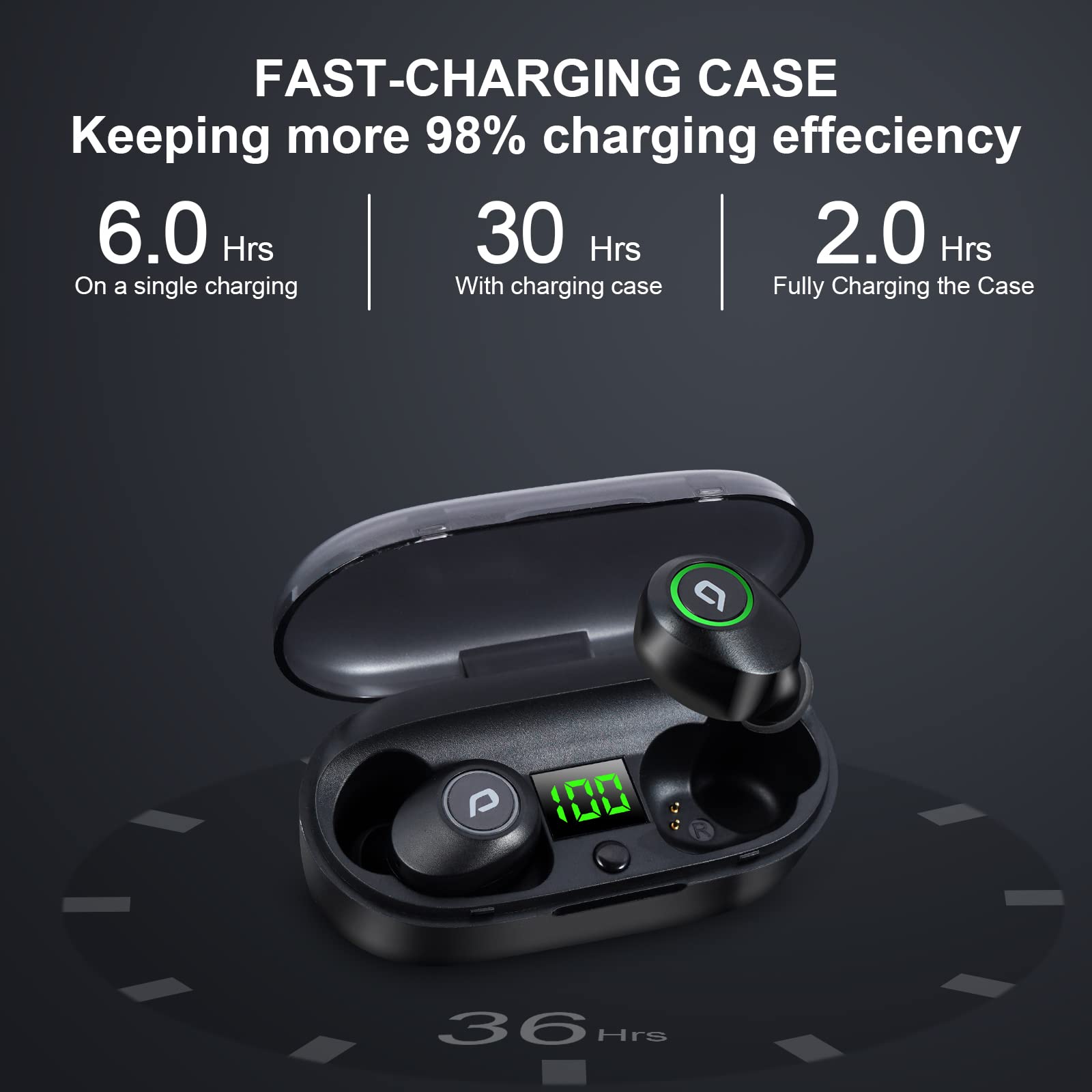 Bluetooth Headphones Wireless Earbuds with Wireless Charging Case IPX7 Waterproof Stereo Headphones in Ear Headset Premium Sound