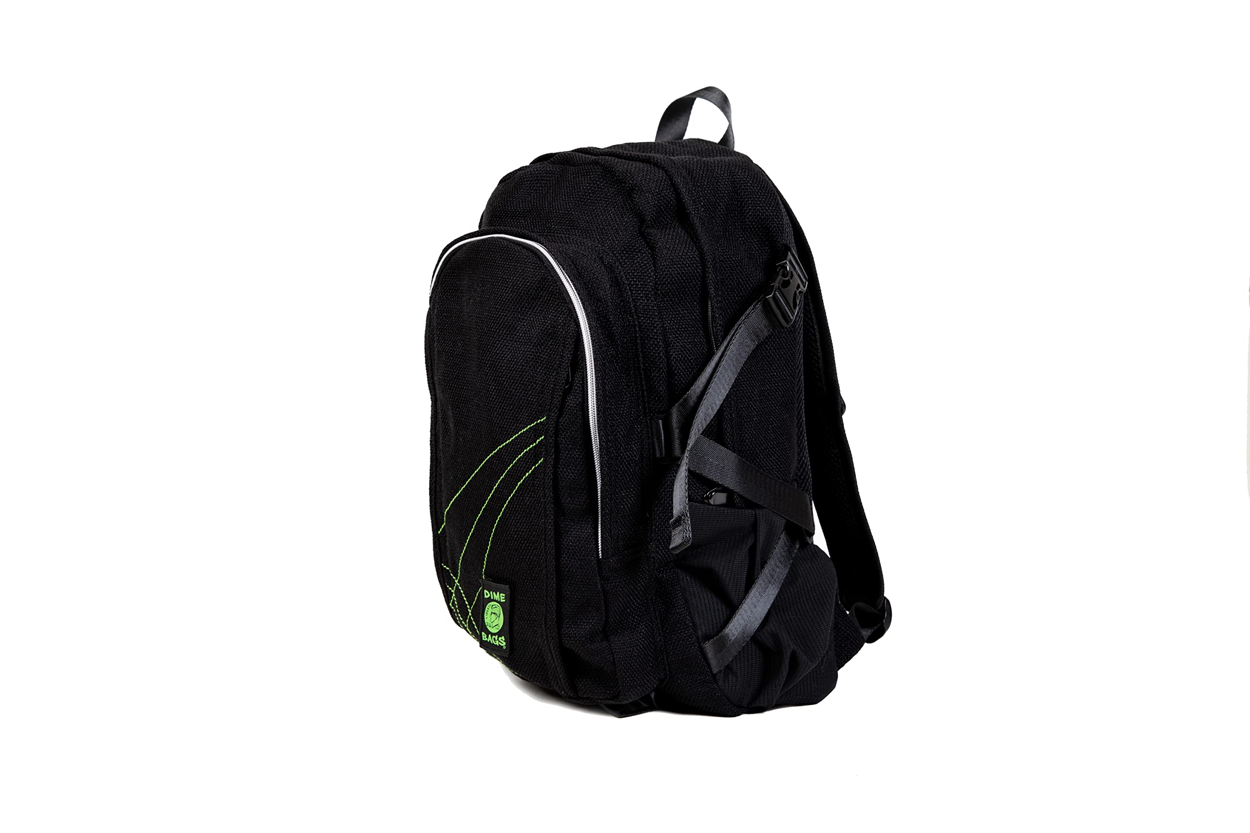 DIME BAGS Urban Hemp Backpack | Original Hemp Backpack for All Genders | Includes Secret Pocket & Removable Airtight Poly Bag (Black)