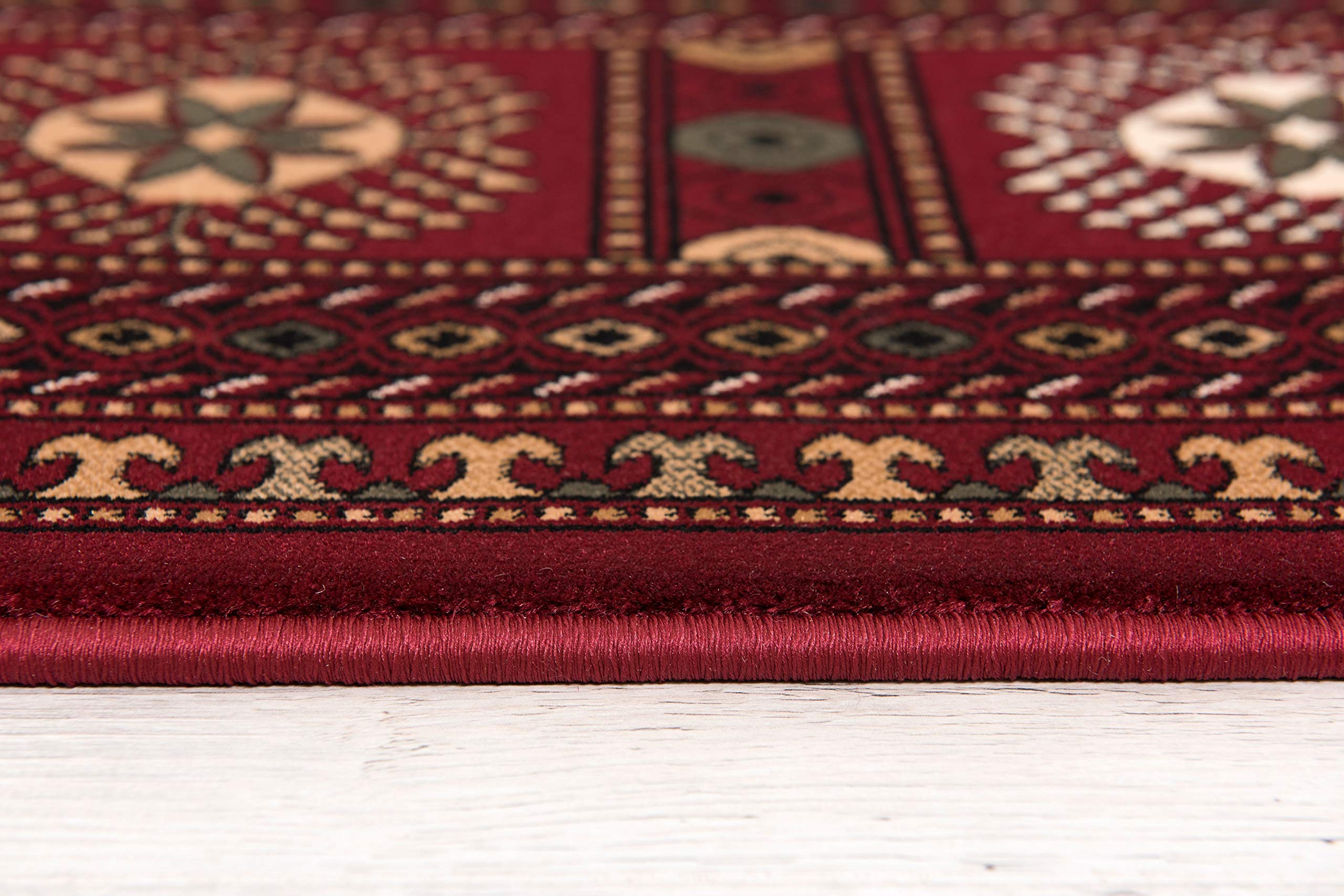 RUG BRANCH Majestic Afghan Persian Chobi Red Beige Indoor Area Rug for Living Room, Bedroom, Dining Room, and Kitchen - 8' x 11' (Exact Size: 7'9" X 10'8")