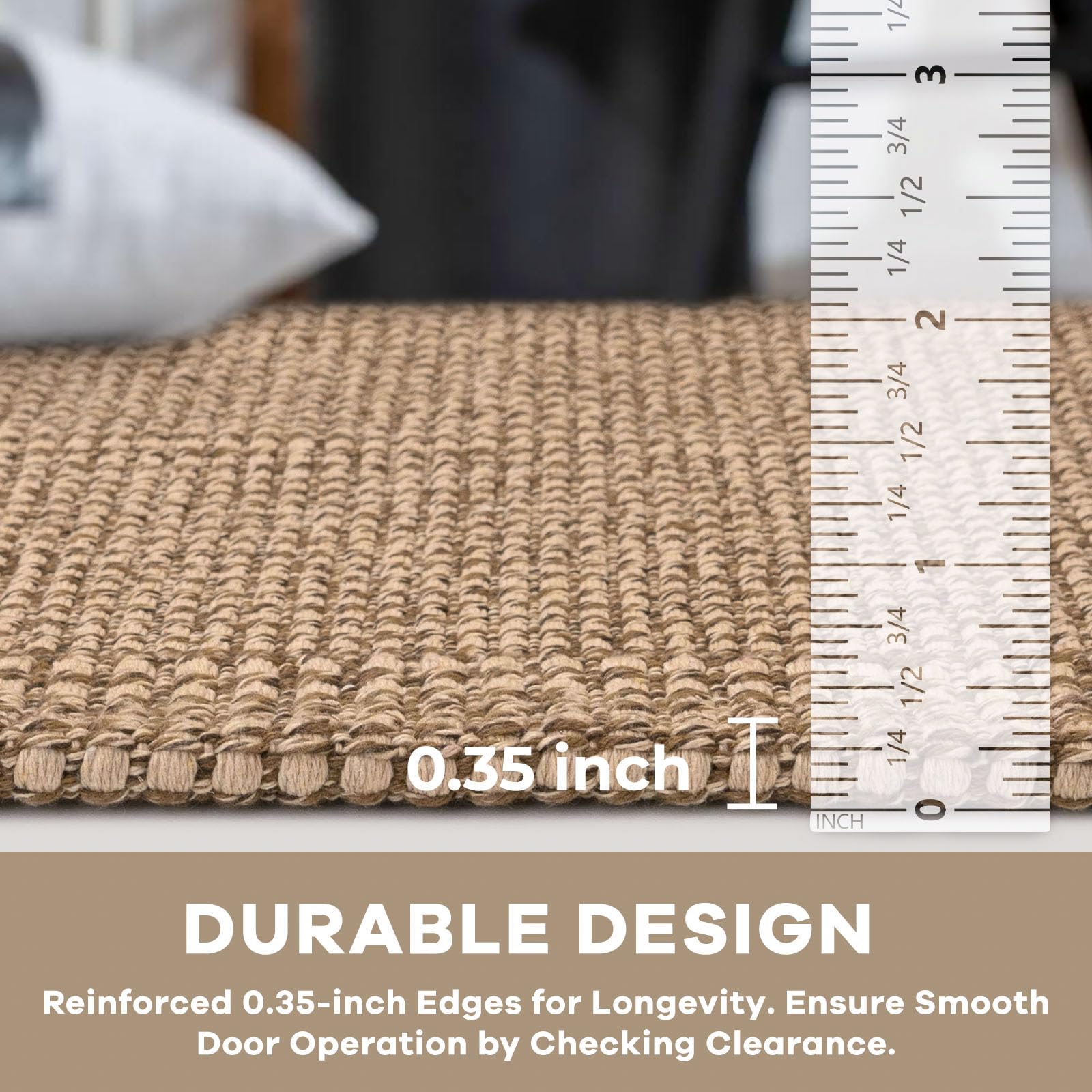 KOZYFLY Boho Runners for Hallways 2x6 ft Washable Hall Carpet Runner Rubber Backed Kitchen Rug Non Slip Woven Cotton Entryway Runner Rugs Floor Runners for Indoor Hallway Bedroom, Tan/Orange/Brown