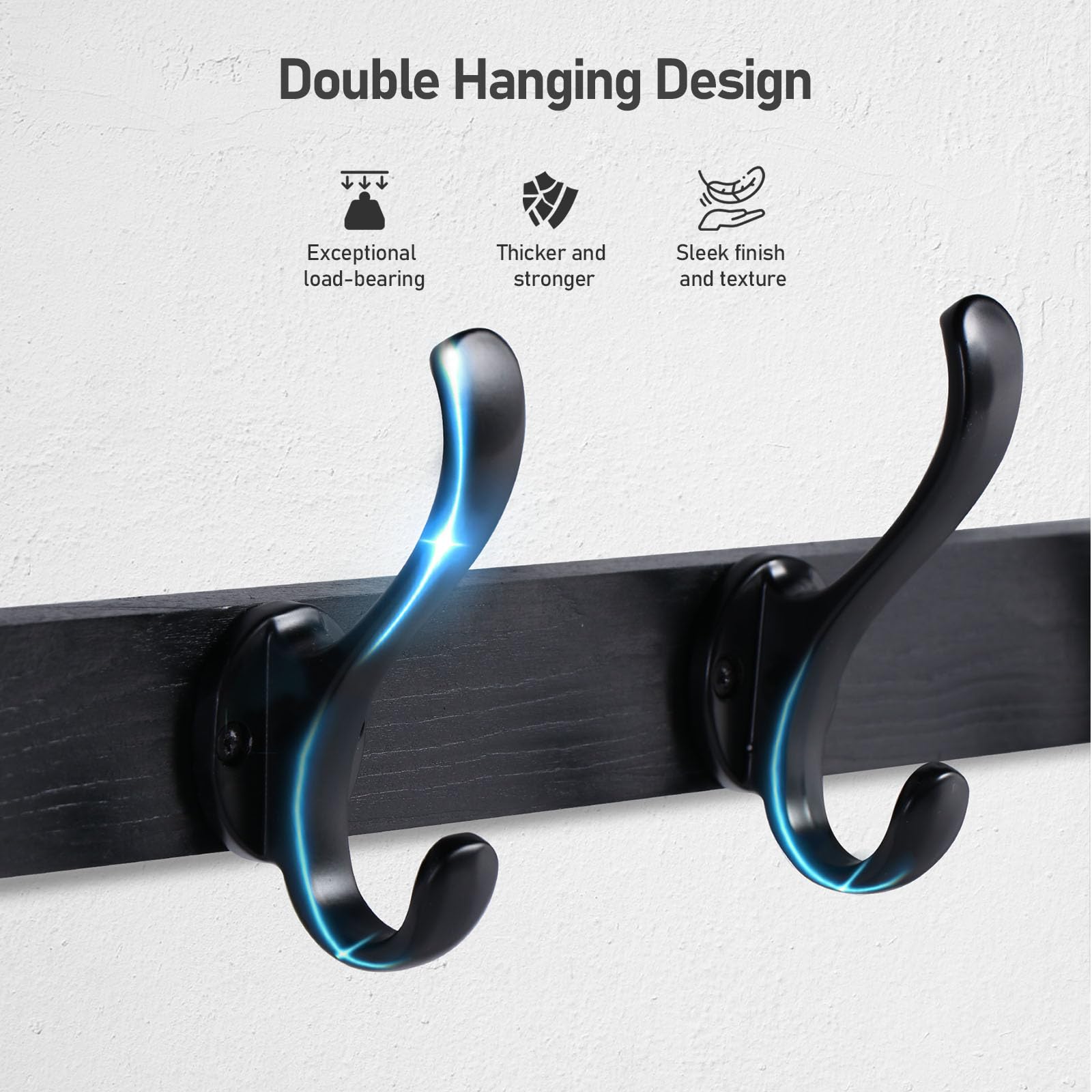 Tatub 29'' Coat Rack Wall Mount with Shelf, Wood Wall Hooks with Storage, Entryway Shelf with 5 Coat Hangers for Bathroom, Living Room, Bedroom, Black