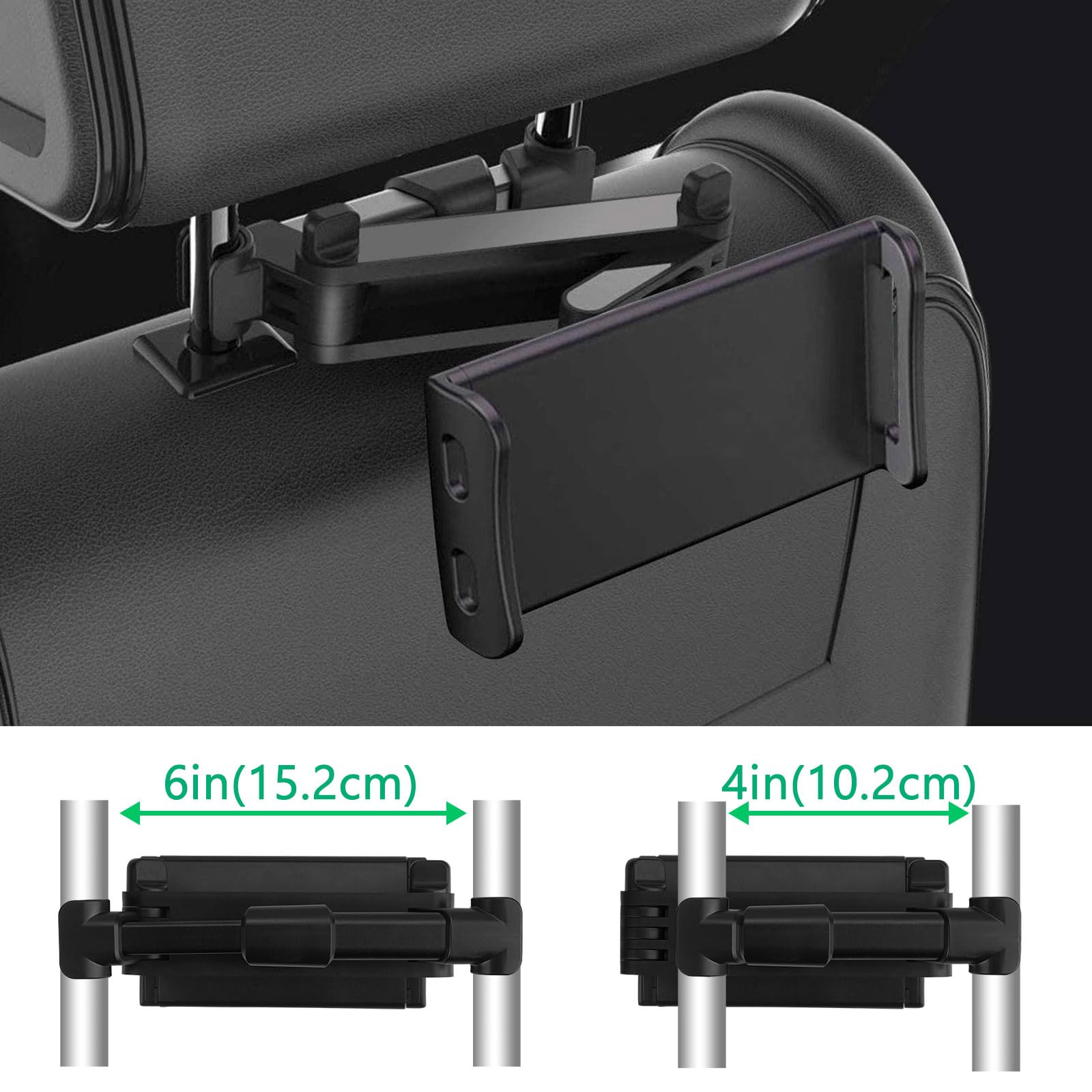 Geekria Car Headrest Mount, Angle Adjustable Headrest Mount Compatible with Nintendo Switch/Switch OLED/Switch Lite, Game Accessories Universal Holder for Car Backseat