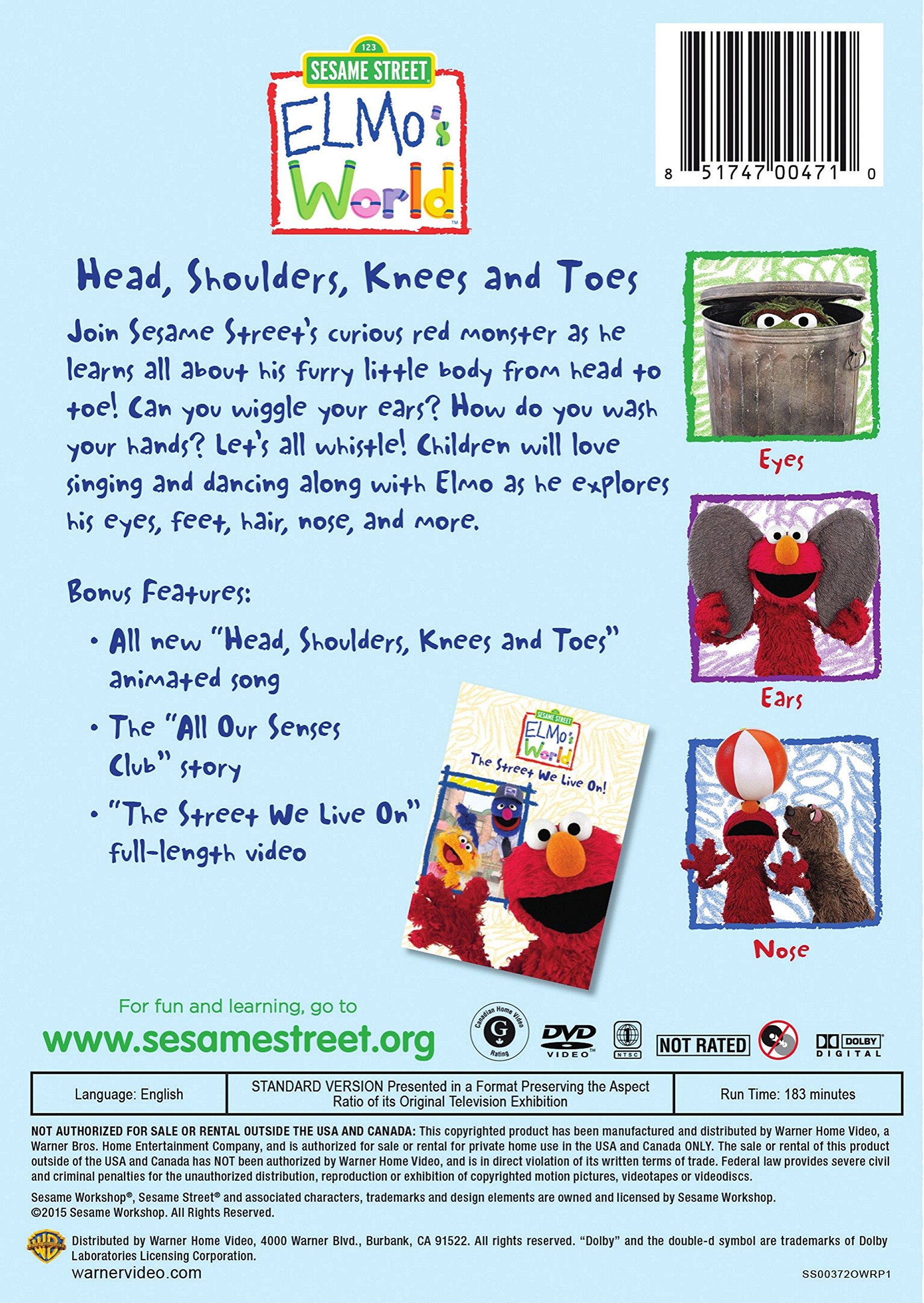 Sesame Street: Elmo's World - Head, Shoulders, Knees and Toes [DVD]