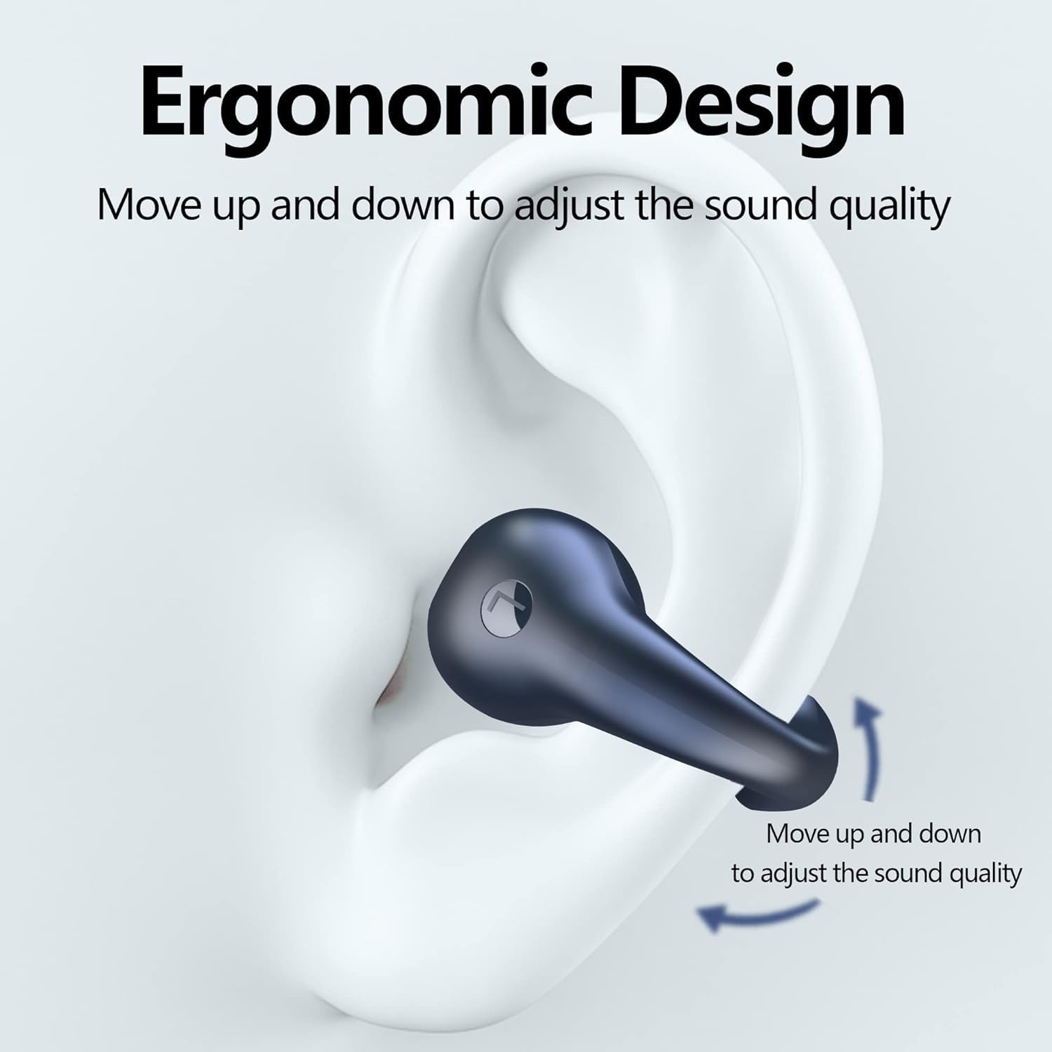 Hulaed Wireless Earbuds Mini Bone Conduction Headphones Waterproof Bluetooth Open Ear Earbuds Cycling Noise Canceling Sports Bluetooth 5.3 Ear Clip Earphones