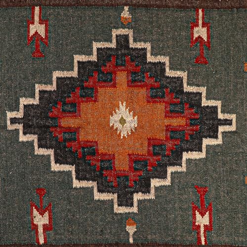 Handmade Jute Area Rug for Bedroom Living Room, Hallway Custom Size, Multicolor Boho Kilim Rug (10x14 feet)