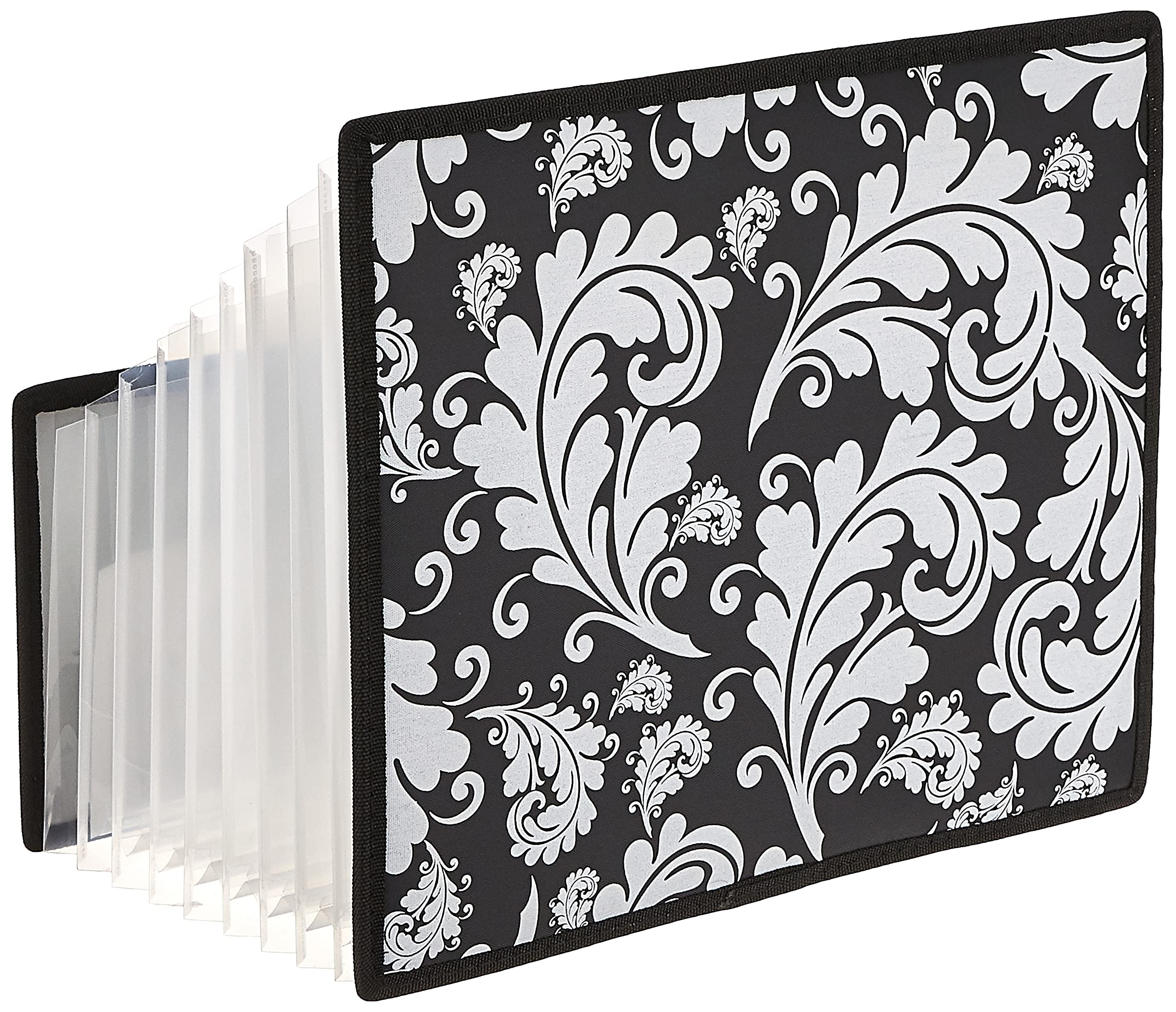 Storage Studios Projections Paper Holder with 10 Expandable Sections, 14.625 x 9 x 14.25 Inches, Black and White (CH92650)