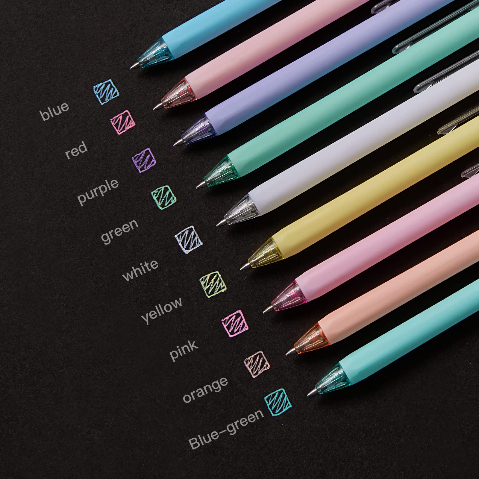Ddaowanx Colored Gel Pens,9 Colors Retractable Gel Ink Pens, Pastel Retractable Pretty Journaling Pens, Medium Point 0.7 mm Gift Pens,Cute Highlighters School Supplies Aesthetic Pens