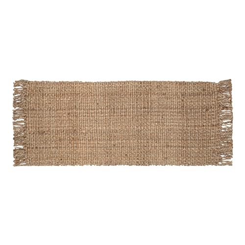 THE BEER VALLEY Hand Woven Jute Runner Rug, 2.5'x8' - Natural, Reversible Farmhouse Rugs for Hallway, Kitchen, Living Room - 30x96 Inches