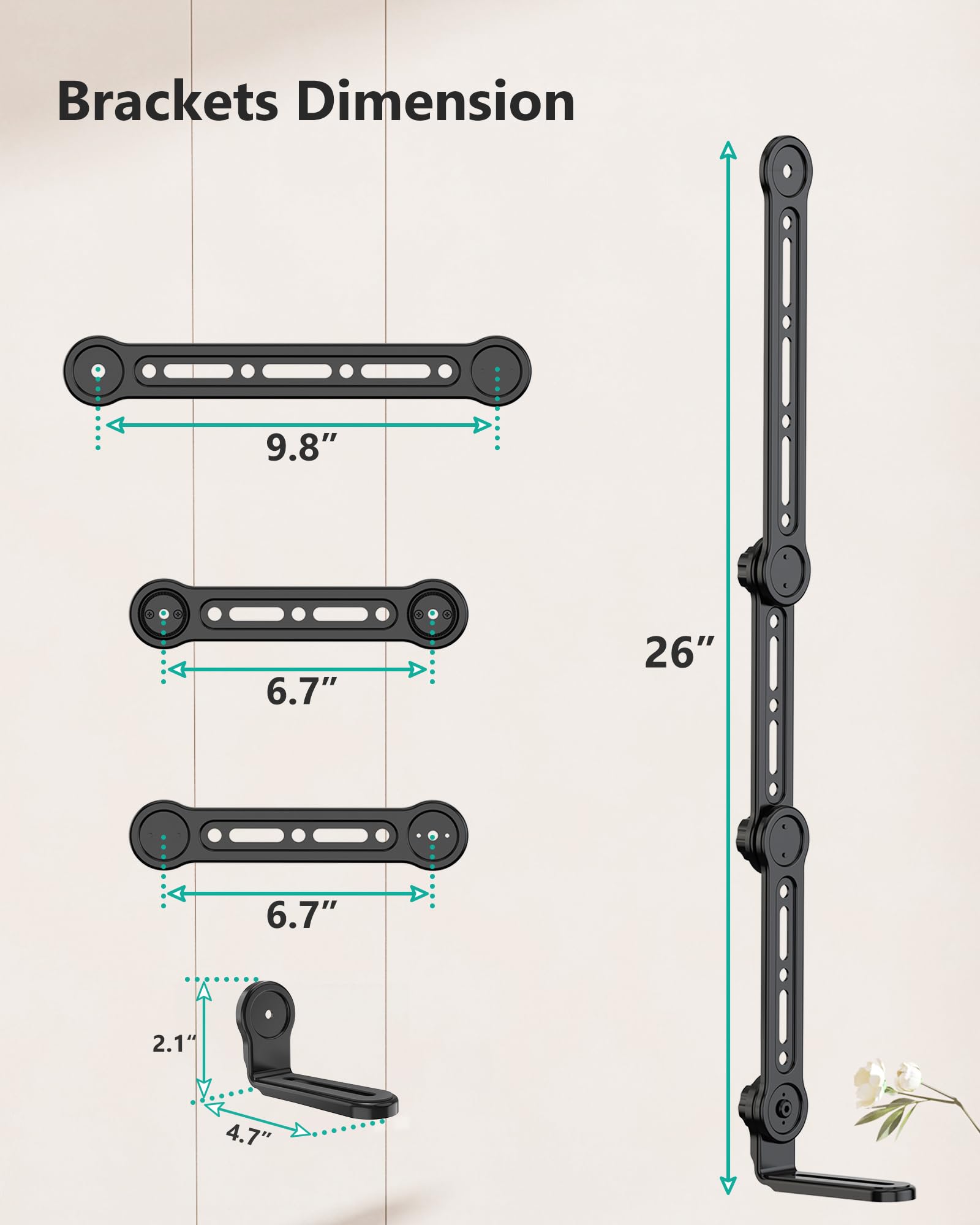 WALI Universal Sound Bar Mount - Compatible with Samsung, Sony, Vizio, Bose, LG, and Roku Sound Bars, Fits Most 23-90 Inch TVs, Adjustable Angle, Supports 33 lbs, Easy Installation, Black