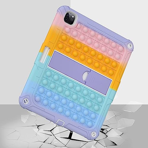 XZC iPad Pro 12.9 Case 2022/2021/2020/2018 Heavy Duty Shockproof Cover for iPad Pro 12.9 Inch 6th Generation 2022 / 5th Gen 2021 / 4th Gen 2020 / 3rd Gen 2018 (Rainbow 2)