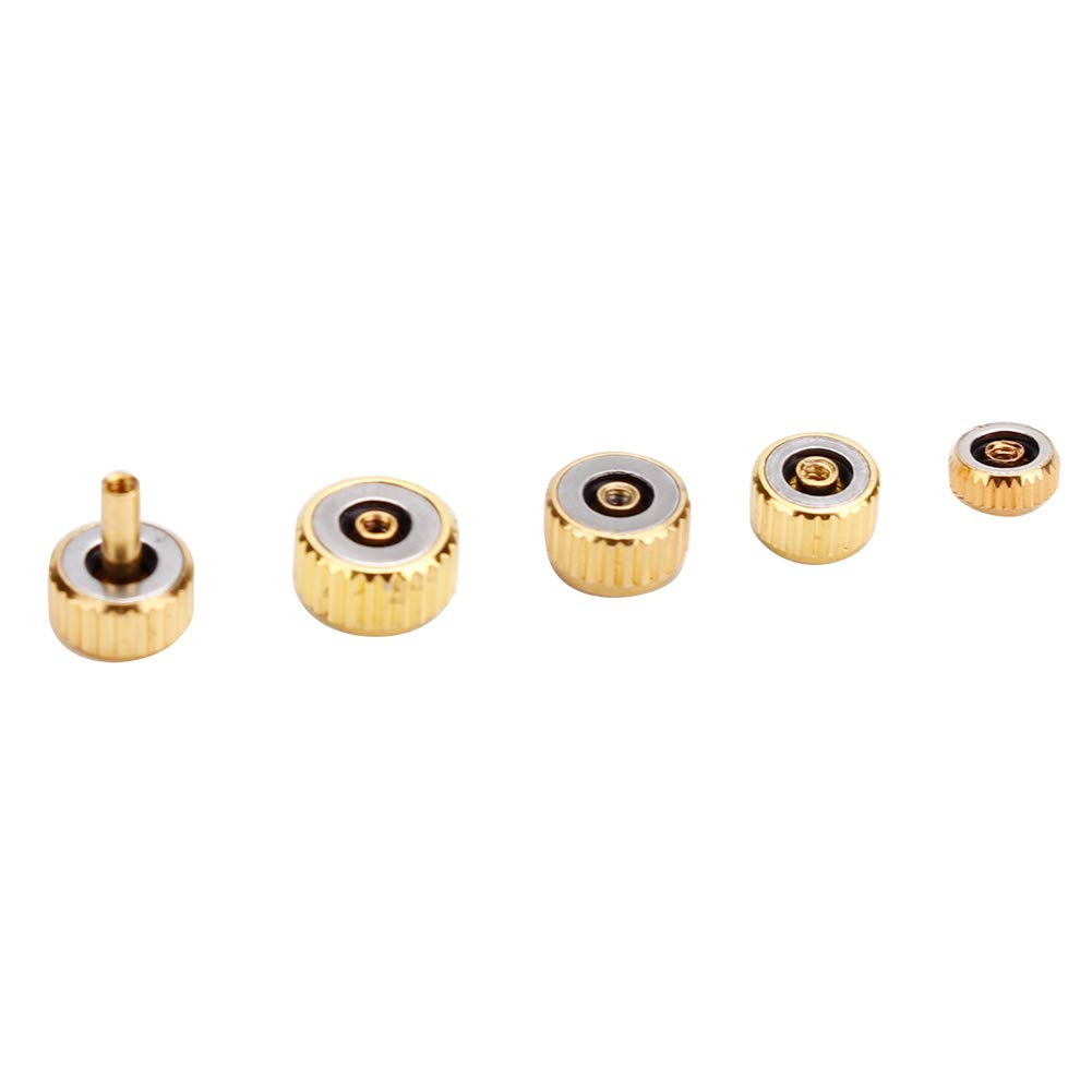 Watch Crown and Stem Set, Stainless Steel Watch Crown Spring Spare Parts Assorted Kit Watch Repair Tool Replacement Accessories with Storage Box, for Watchmaker Watch Repairing