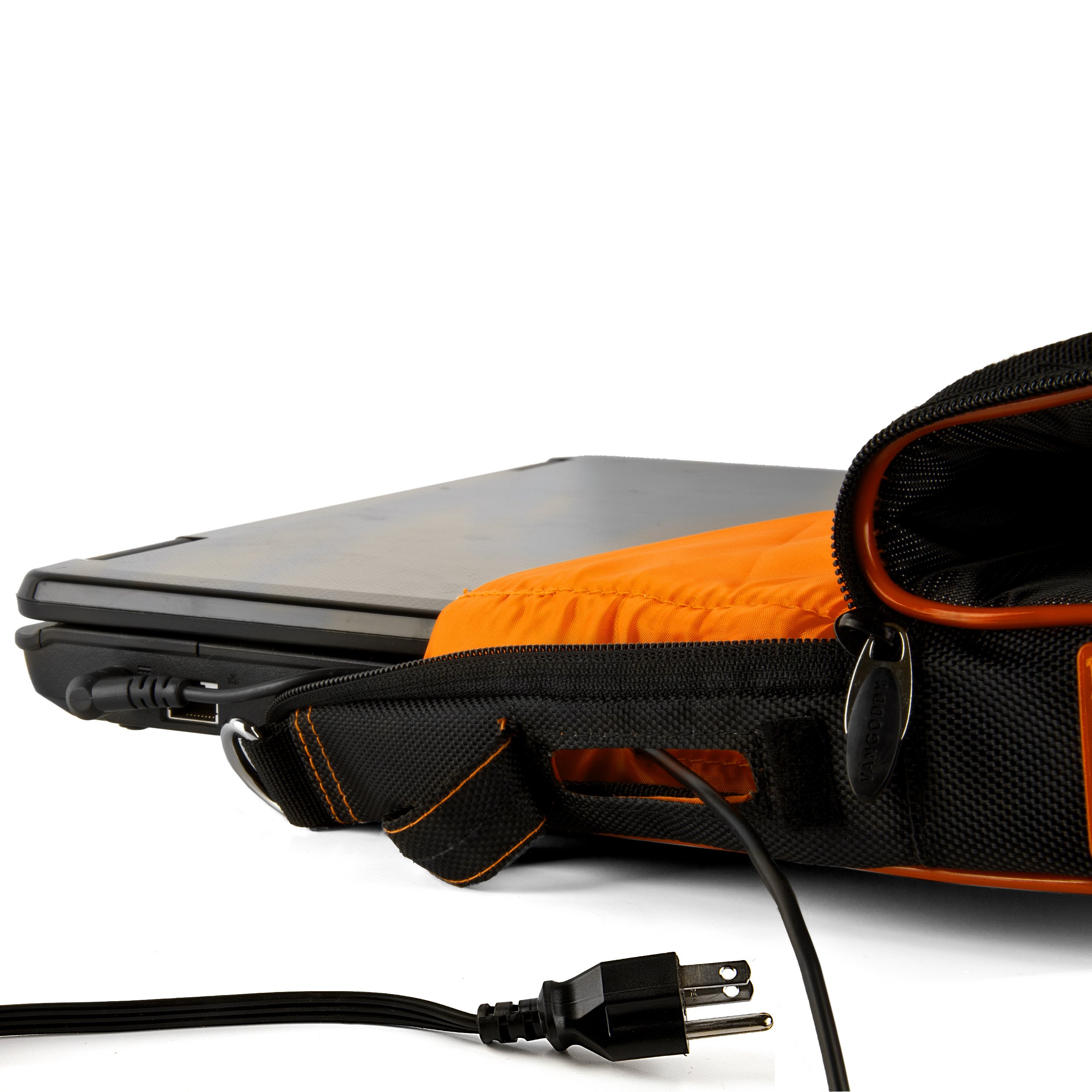 Vangoddy Black Orange Laptop Messenger Bags Shoulder Briefcase Satchel for All New iPad Pro 12.9 inch