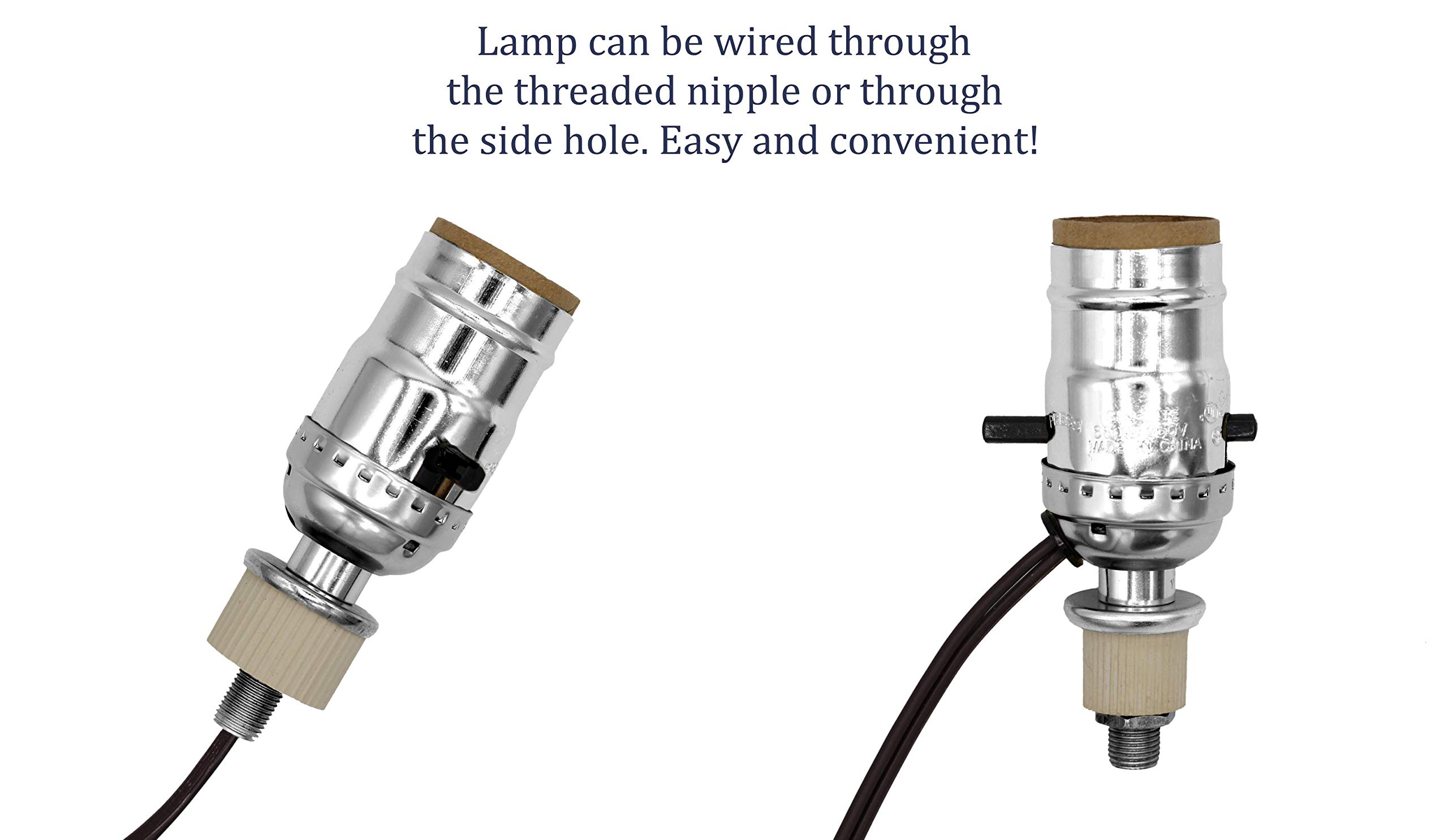 Creative Hobbies Antique Brass Finish Bottle Lamp Kit with 3 Rubber Adapters for Wine, Liquor Bottles, Jugs and More
