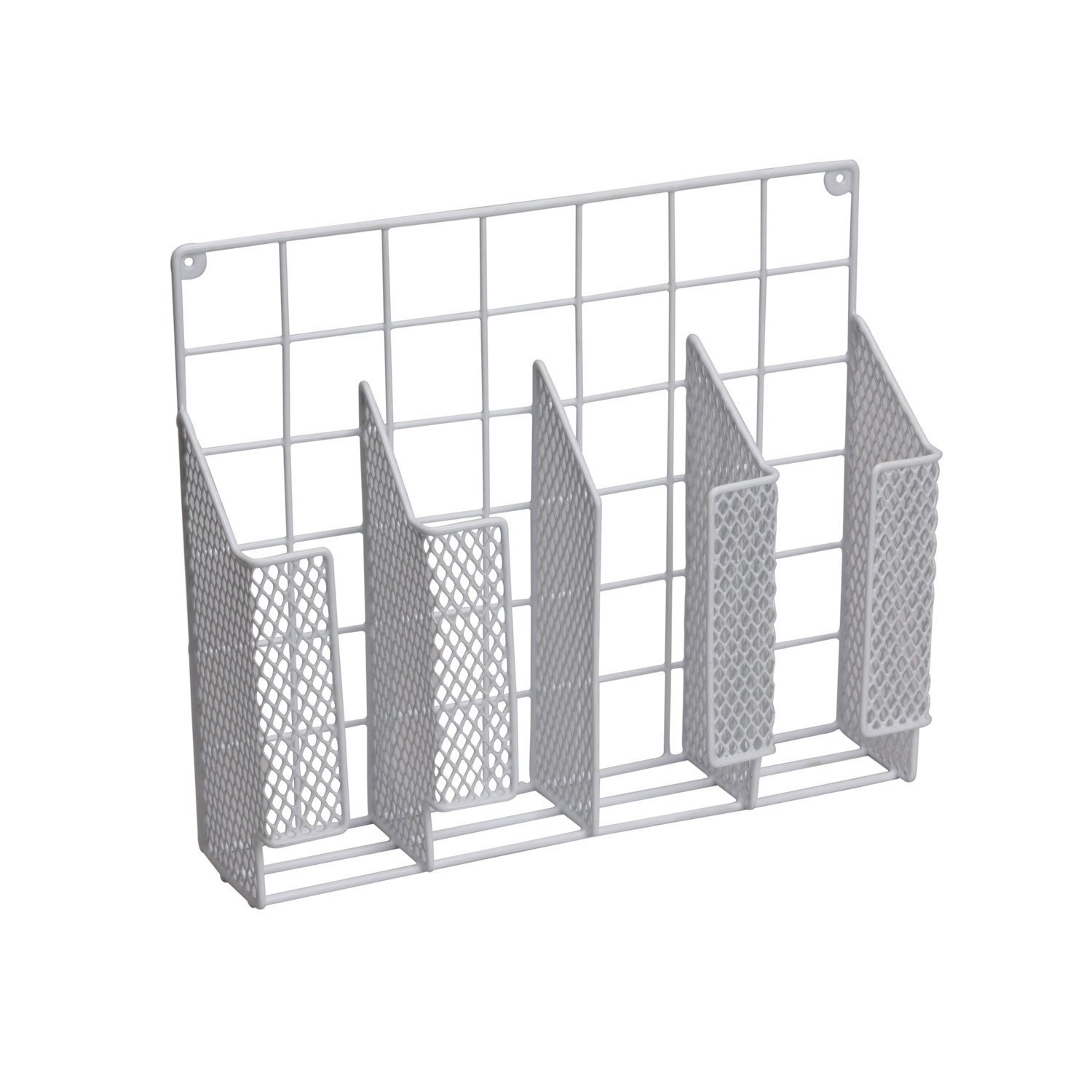 Home Basics Organizer Rust Resistant, Perfect for Food Storage, Silver Foil, Wax Paper, Sandwich Bags, Plastic Wrap-Mounts
