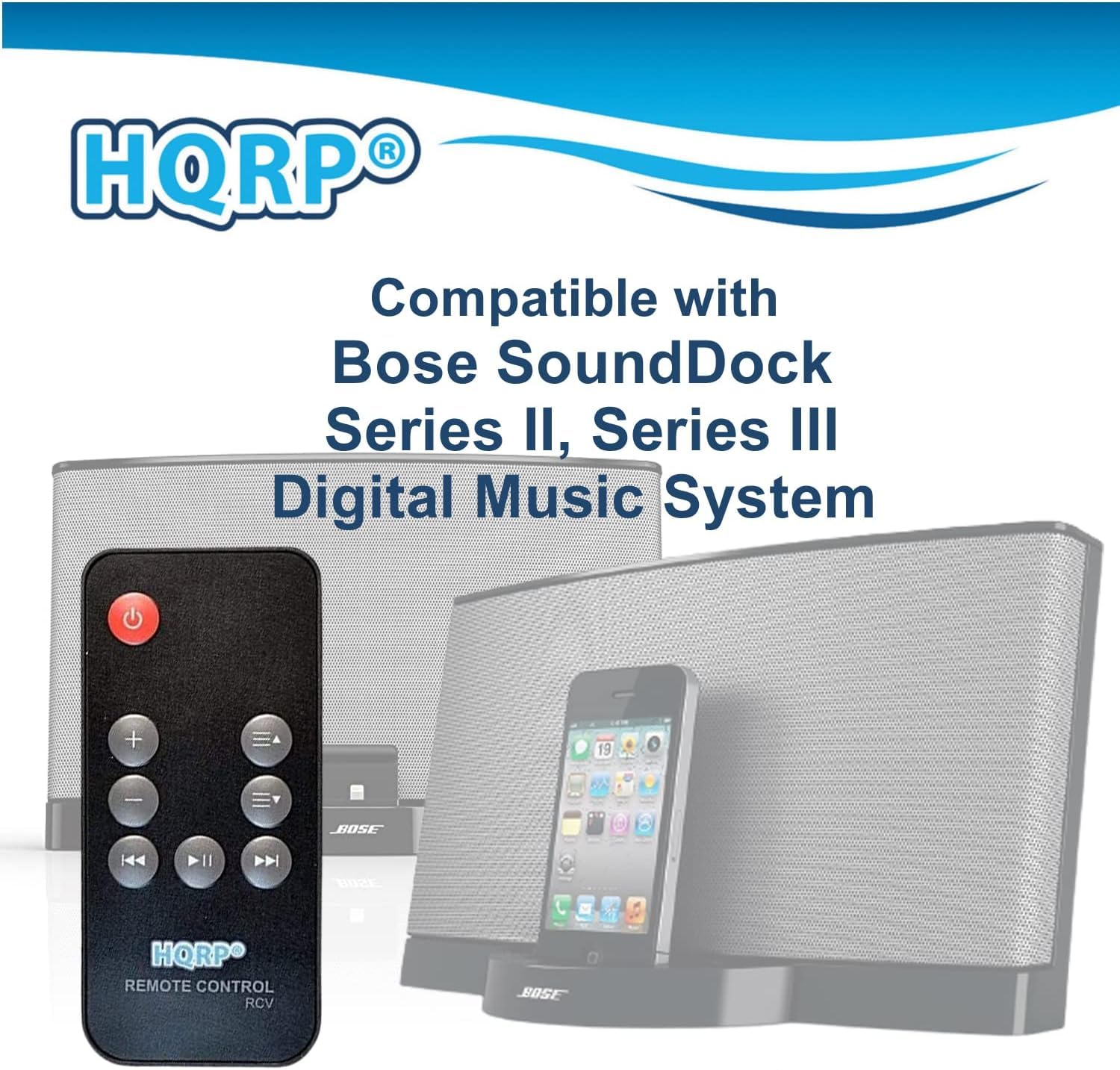HQRP Remote Control Compatible with Bose SoundDock Series II (2), Series III (3), SoundDock Portable Digital Music System Speaker Dock Controller, Replacement for Bose SoundDock Series II Remote