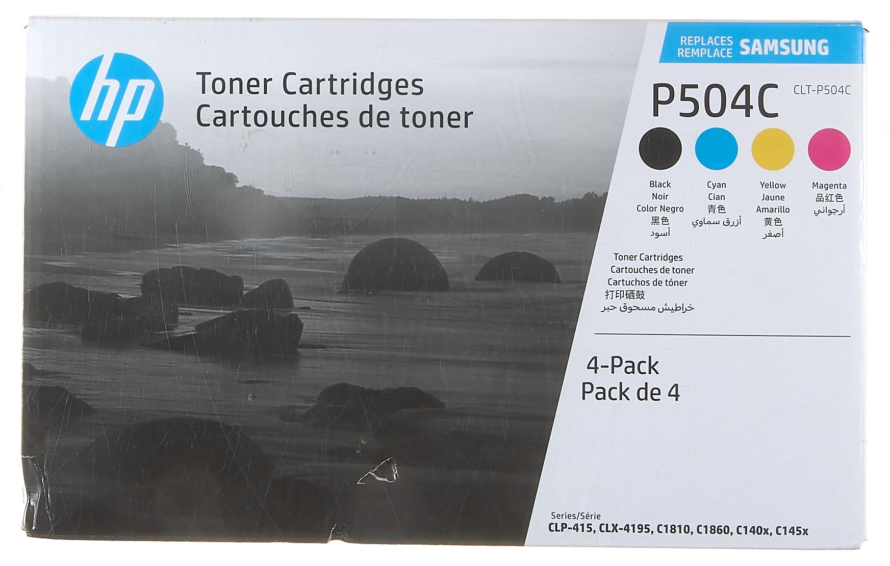 Samsung CLT-P504C - 4-Pack - Black, Yellow, Cyan, Magenta - Original - Toner Cartridge (SU400A) - for Samsung CLP-415, CLX-4195, MultiXpress SL-C1453, C1454, Xpress SL-C1404, C1810, C1860