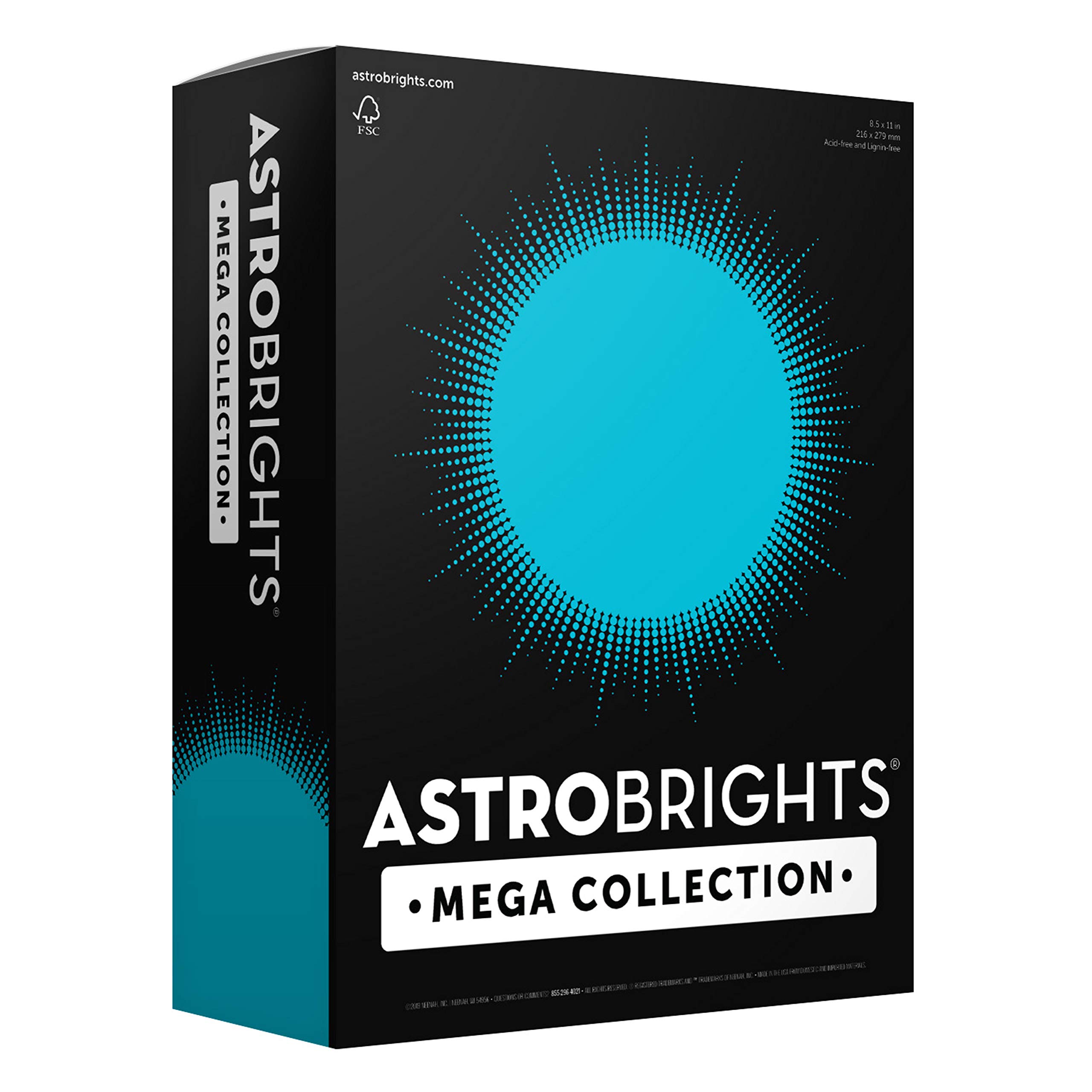 Astrobrights Mega Collection, Colored Paper, Bright Blue, 625 Sheets, 24 lb/89 gsm, 8.5" x 11" - MORE SHEETS! (91621)