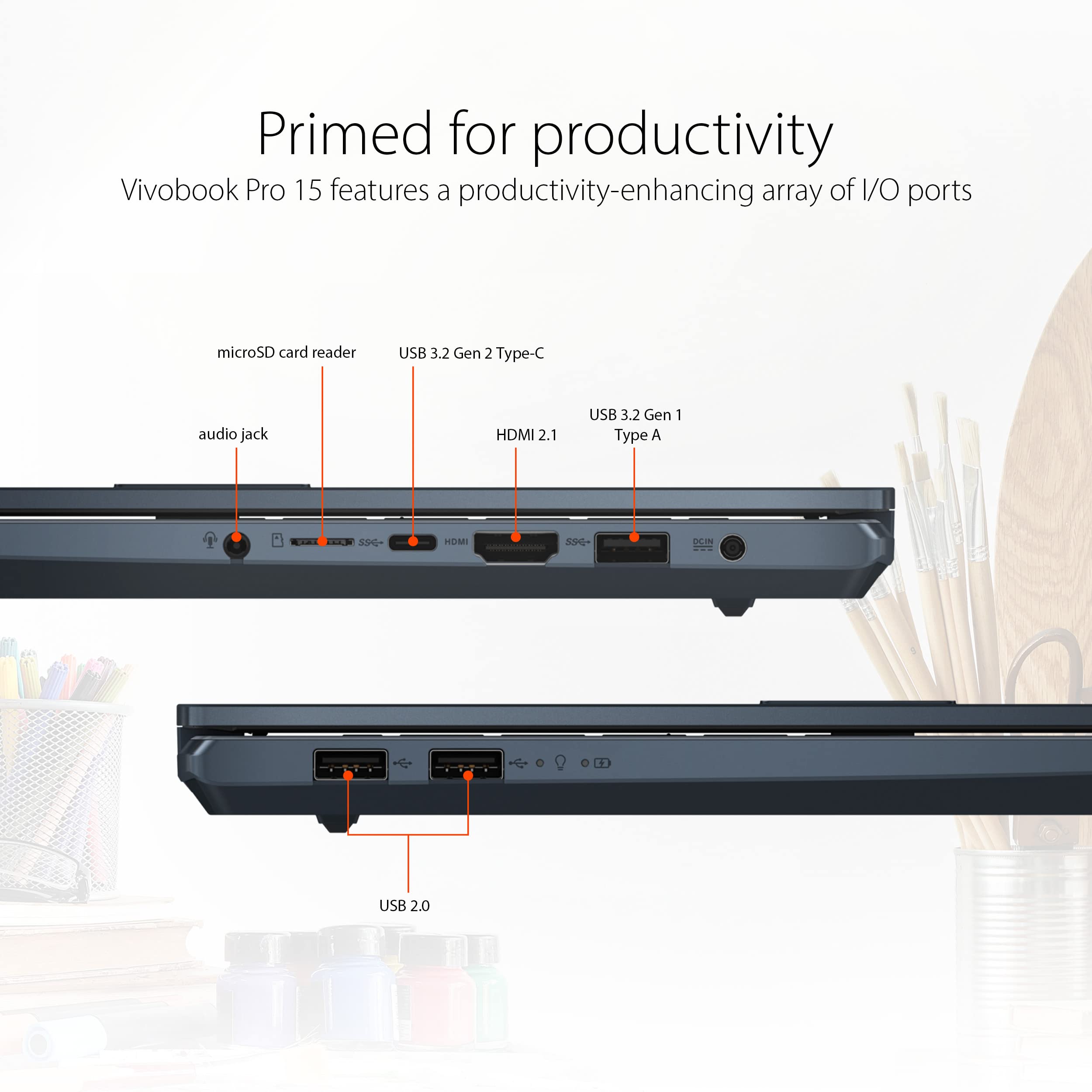 ASUS Vivobook Pro 15 OLED Laptop, 15.6” 2.8K OLED Display, AMD Ryzen 7 6800H Mobile CPU, NVIDIA GeForce RTX 3050 GPU, 16GB RAM, 512GB SSD, Windows 11 Home, Quiet Blue, M6500RC-DB71