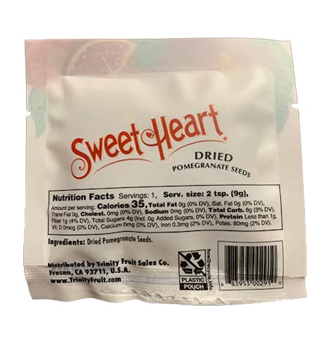 0.3 OZ. SweetHeart Dried Pomegranate Seeds Bags (Pack of 24) | All Natural, No Sugar Added | 100% Fruit | Non-GMO | Vegan | No Refrigeration Needed