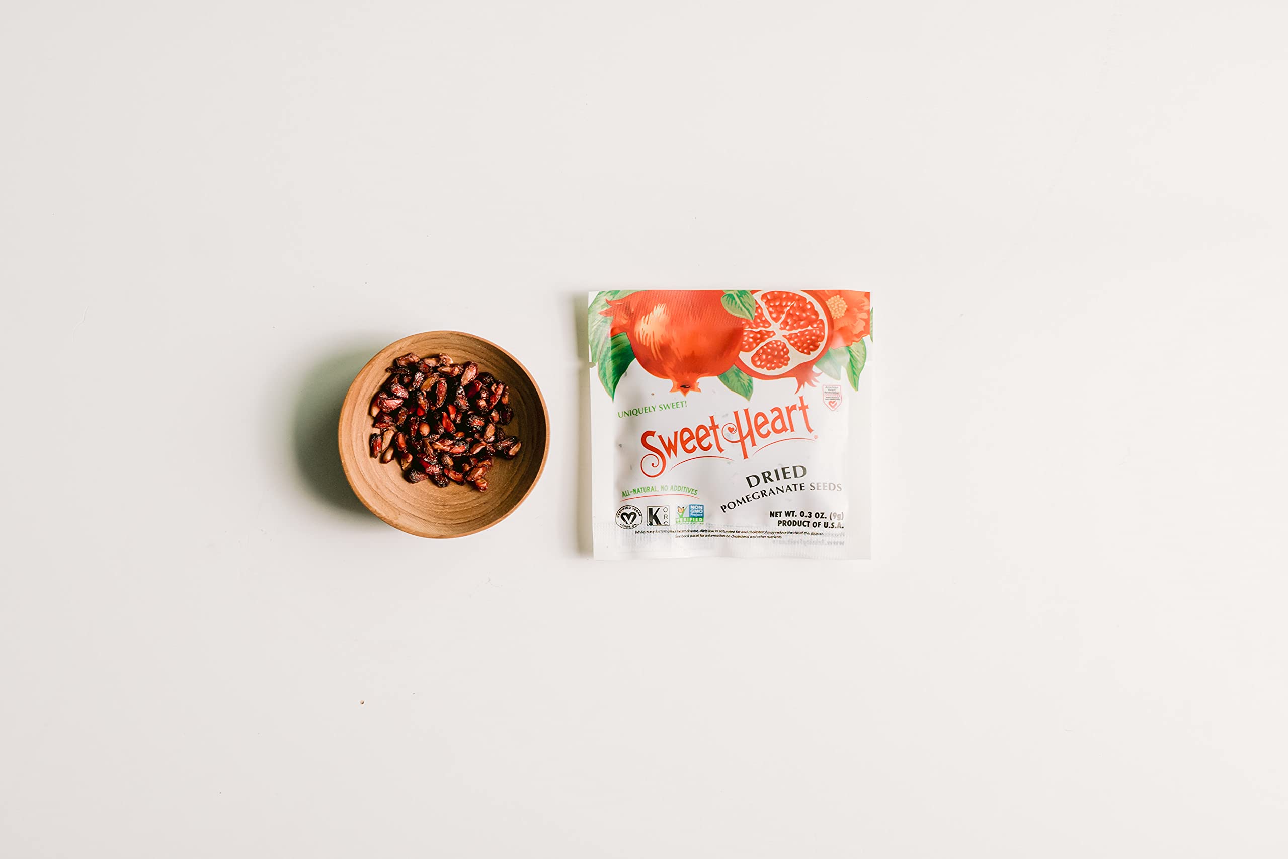 0.3 OZ. SweetHeart Dried Pomegranate Seeds Bags (Pack of 24) | All Natural, No Sugar Added | 100% Fruit | Non-GMO | Vegan | No Refrigeration Needed
