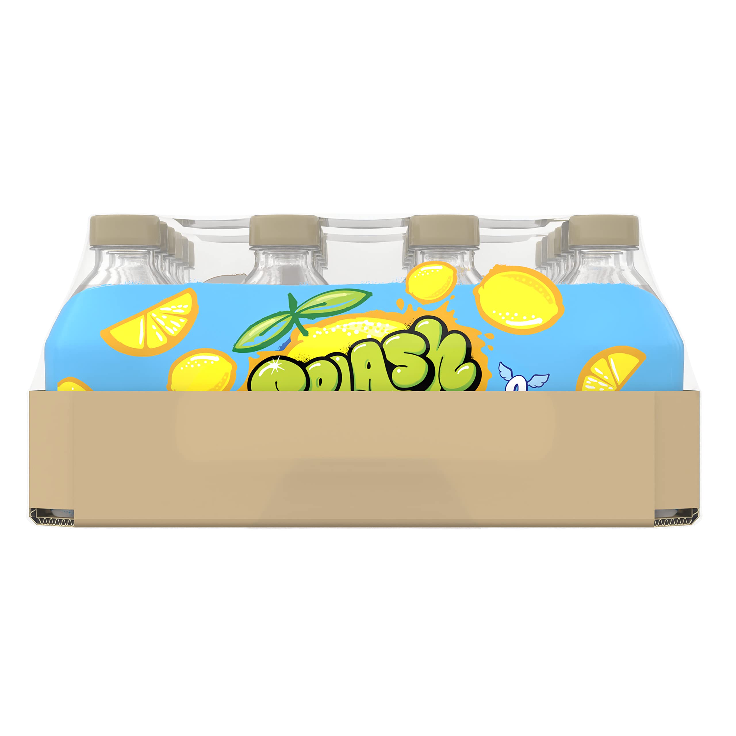 Splash Refresher, Lemon Flavor Water Beverage, 8 Fl Oz Plastic Bottles (24 Count)