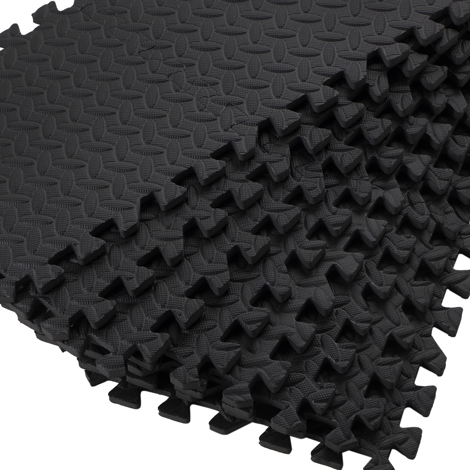 64 Pcs Baby Play Mat Interlocking Toddler Foam Mats Puzzle Playmat for Babies Square Foam Floor Mat for Gym, Nursery, Playroom (Black)