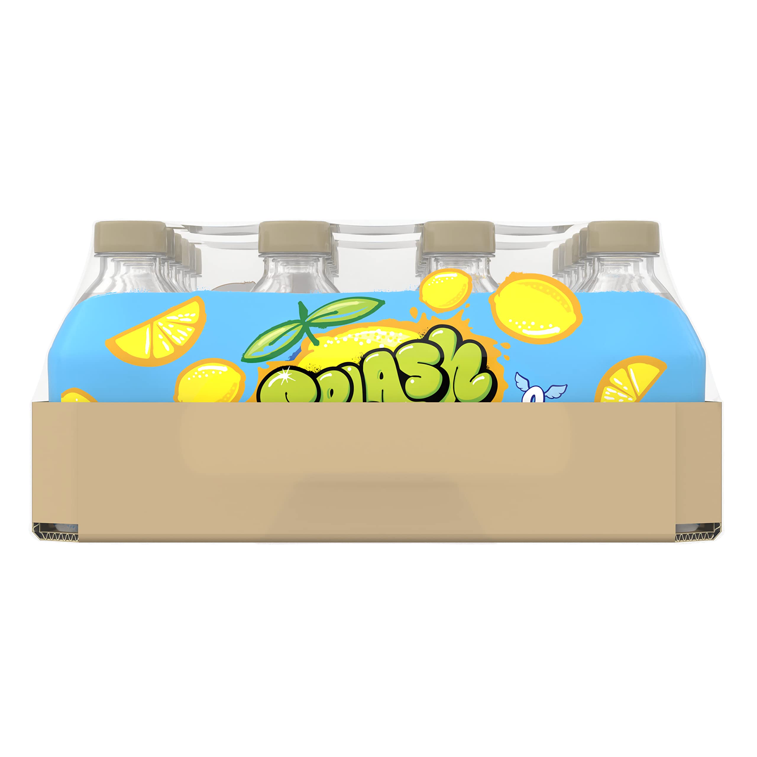 Splash Refresher, Lemon Flavor Water Beverage, 8 Fl Oz Plastic Bottles (24 Count)