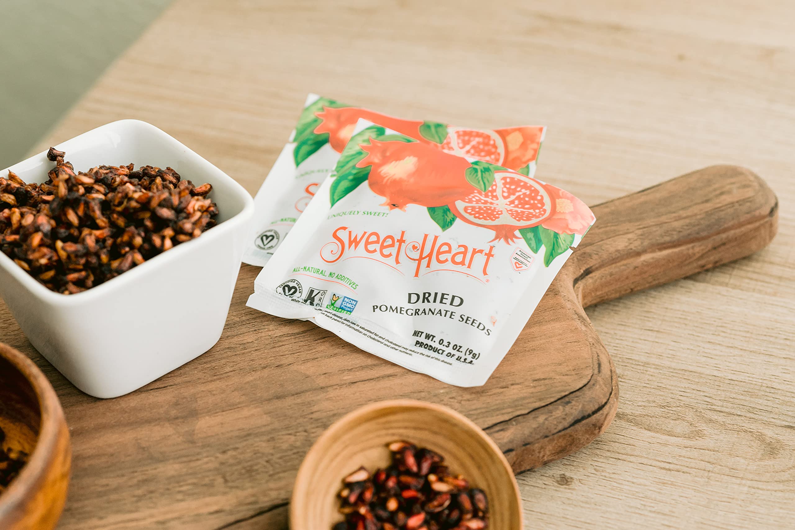0.3 OZ. SweetHeart Dried Pomegranate Seeds Bags (Pack of 24) | All Natural, No Sugar Added | 100% Fruit | Non-GMO | Vegan | No Refrigeration Needed
