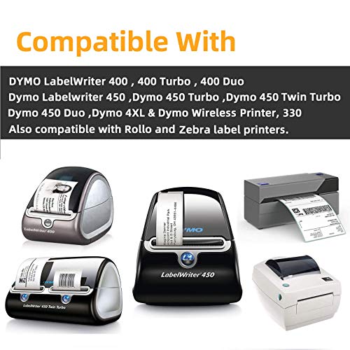 Labelebal 12 Rolls 2-1/8" x 4"(54mm x 101mm) Direct Thermal Labels Compatible with DYMO 30323 Shipping Replacement Labels Compatible for DYMO LabelWriter Printer (220 Labels/Roll)
