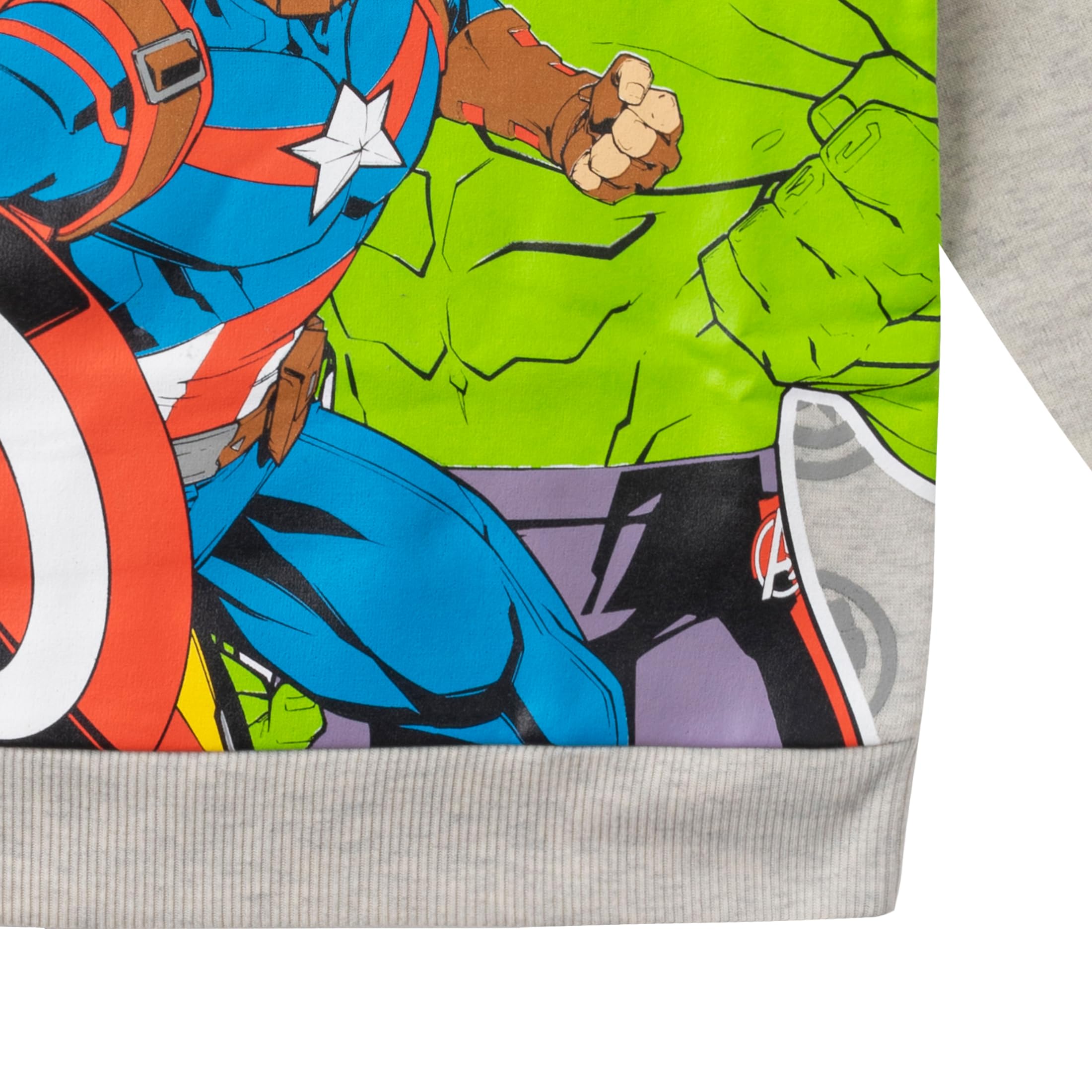 Marvel Avengers Captain America, Ironman, and Hulk Boys 2 Piece Sweatshirt and Pants Set for Toddlers and Big Kids