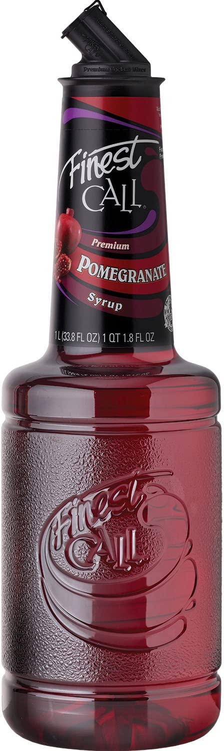 Finest Call Premium Pomegranate Syrup Drink Mix, 1 Liter Bottle (33.8 Fl Oz)