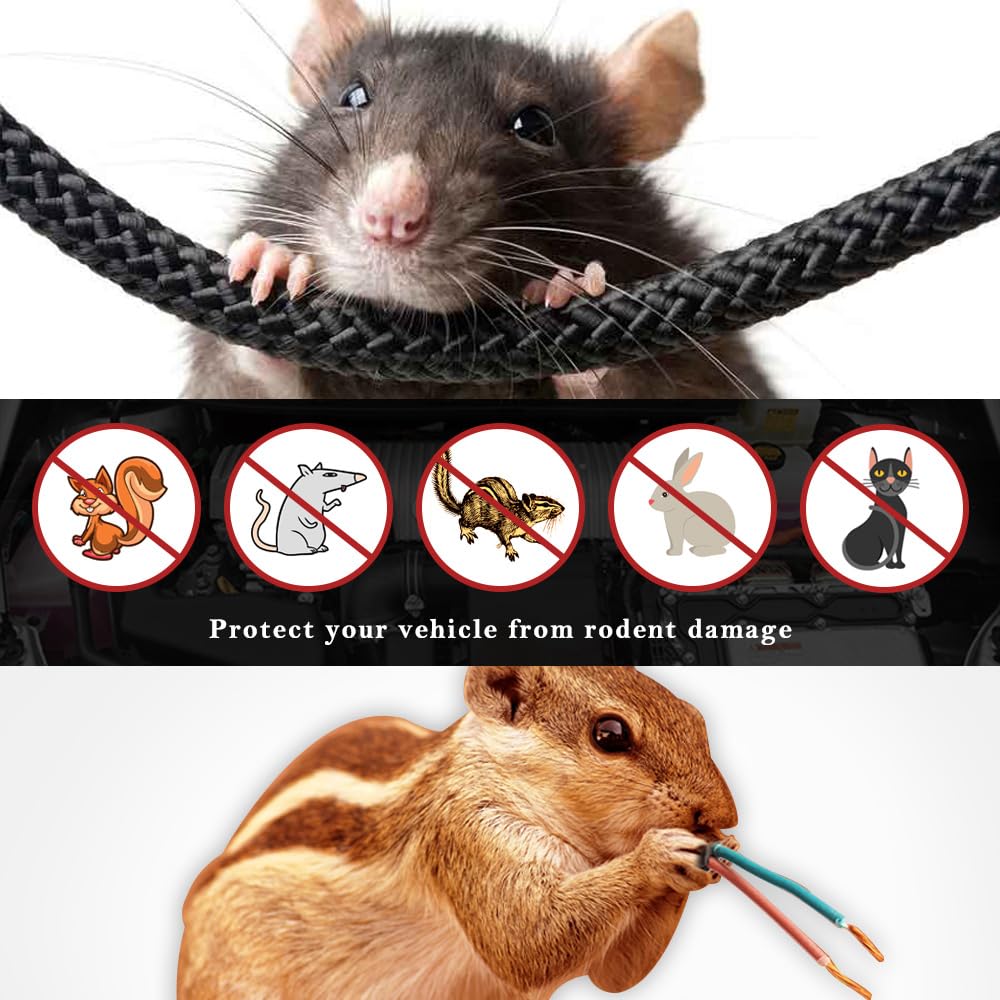 Glaobule Battery Operated Mouse Reducer Repellers Ultra Sonic Indoor Rat Deterrent Get Rid of Rodent Electronic Repeller Under Hood Attic Garage Home Pest Rodent Control Vehicle Protection, 2 Pack