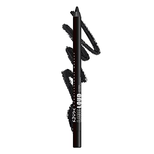 NYX PROFESSIONAL MAKEUP Line Loud Lip Liner, Longwear and Pigmented Lip Pencil with Jojoba Oil & Vitamin E - Evil Genius (Black)
