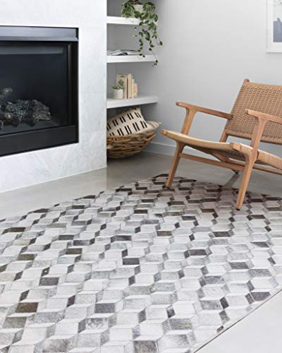 Loloi II Maddox Collection MAD-02 Grey/Mocha, Contemporary 3'-6" x 5'-6" Accent Rug