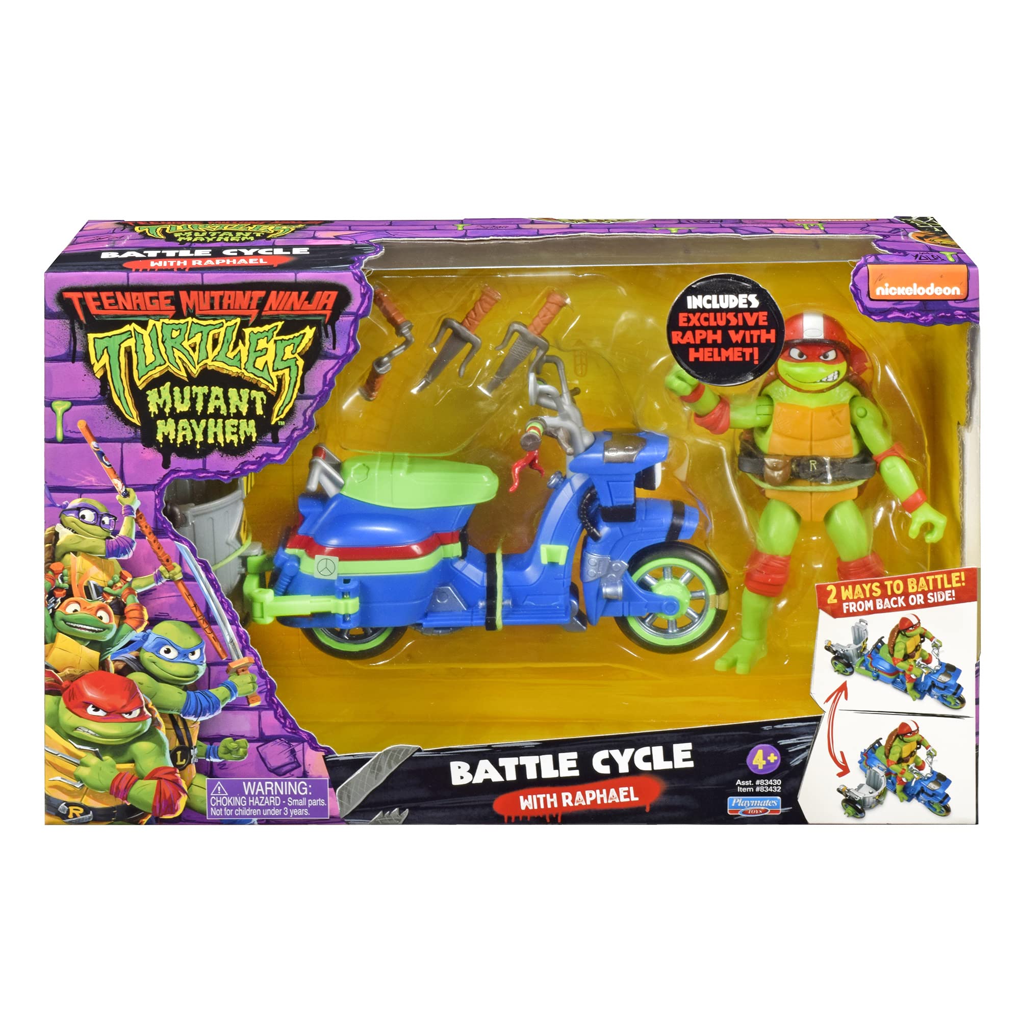 Teenage Mutant Ninja Turtles: Mutant Mayhem Battle Cycle with Exclusive Raphael Figure by Playmates Toys