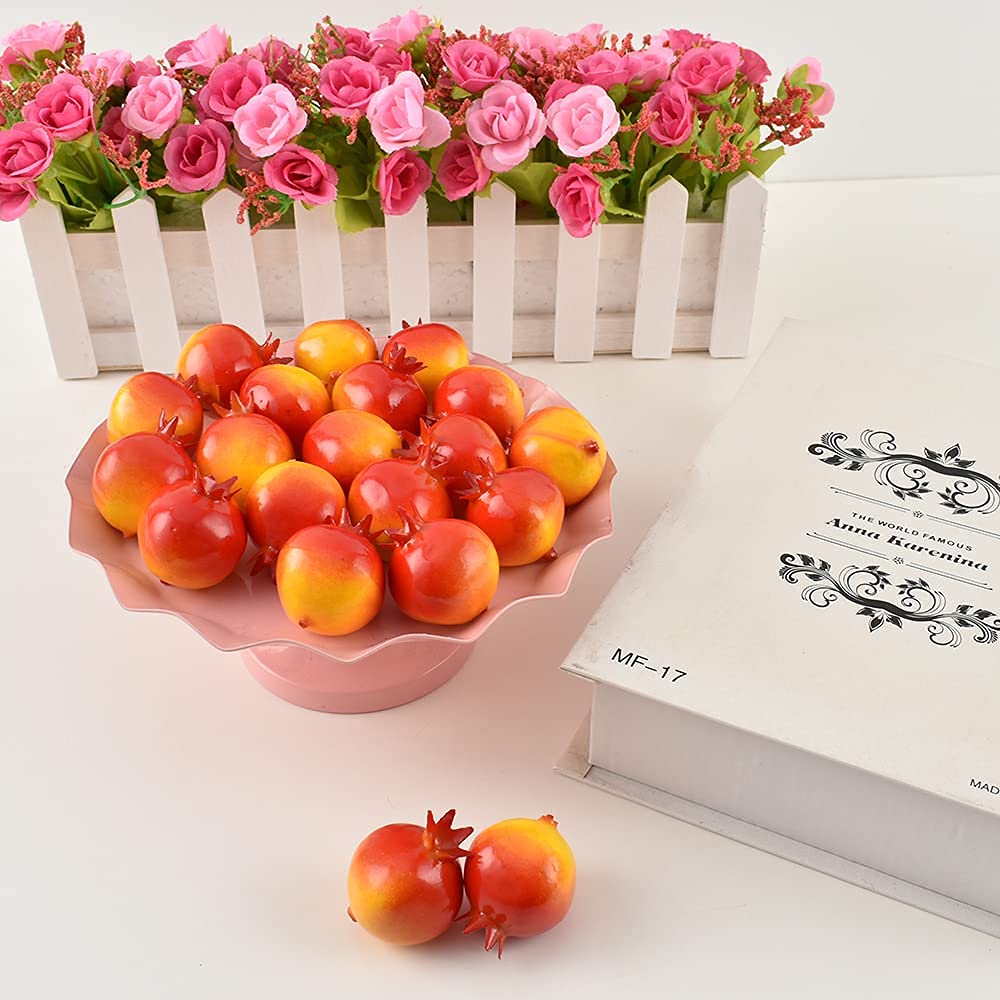 VIOCIWUO Mini Artificial Pomegranate Fake Fruit Simulation Home Kitchen Party Decorate Emulation Food Teaching Aid Festival Decorations 20PCS