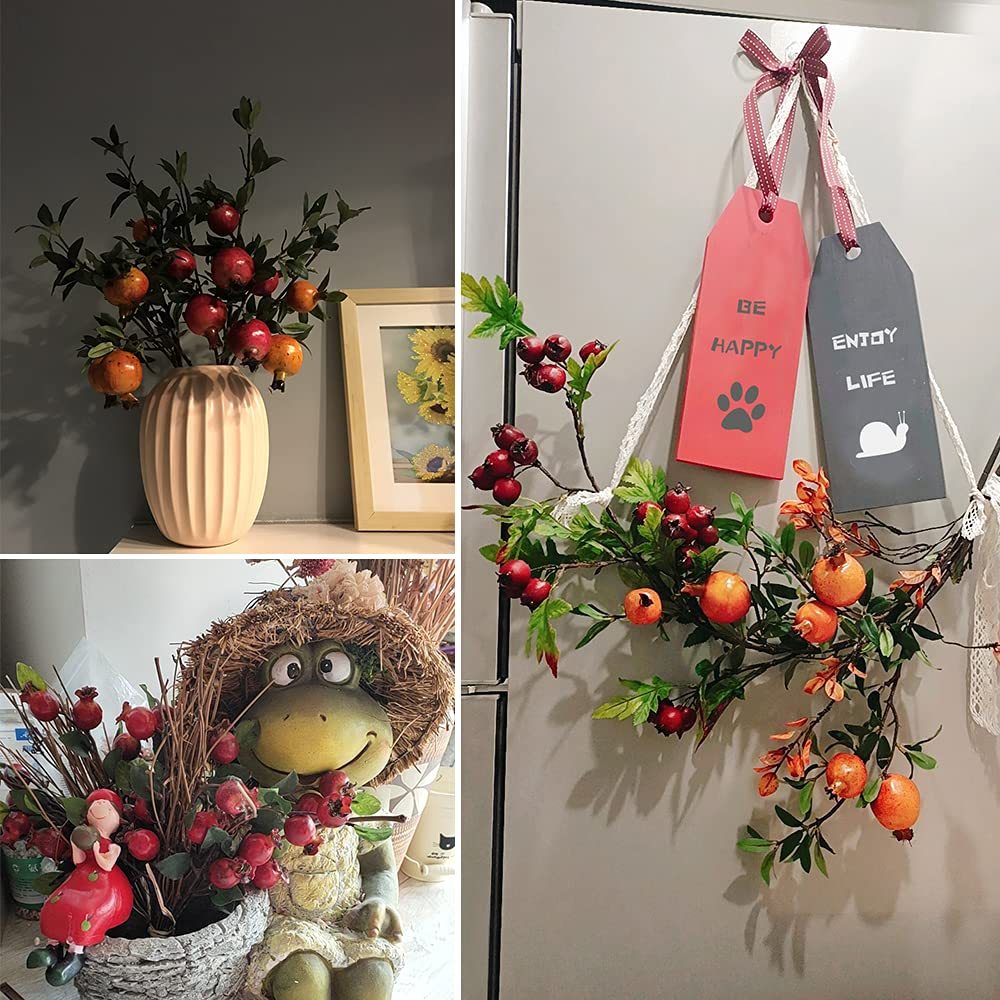 VIOCIWUO Mini Artificial Pomegranate Fake Fruit Simulation Home Kitchen Party Decorate Emulation Food Teaching Aid Festival Decorations 20PCS