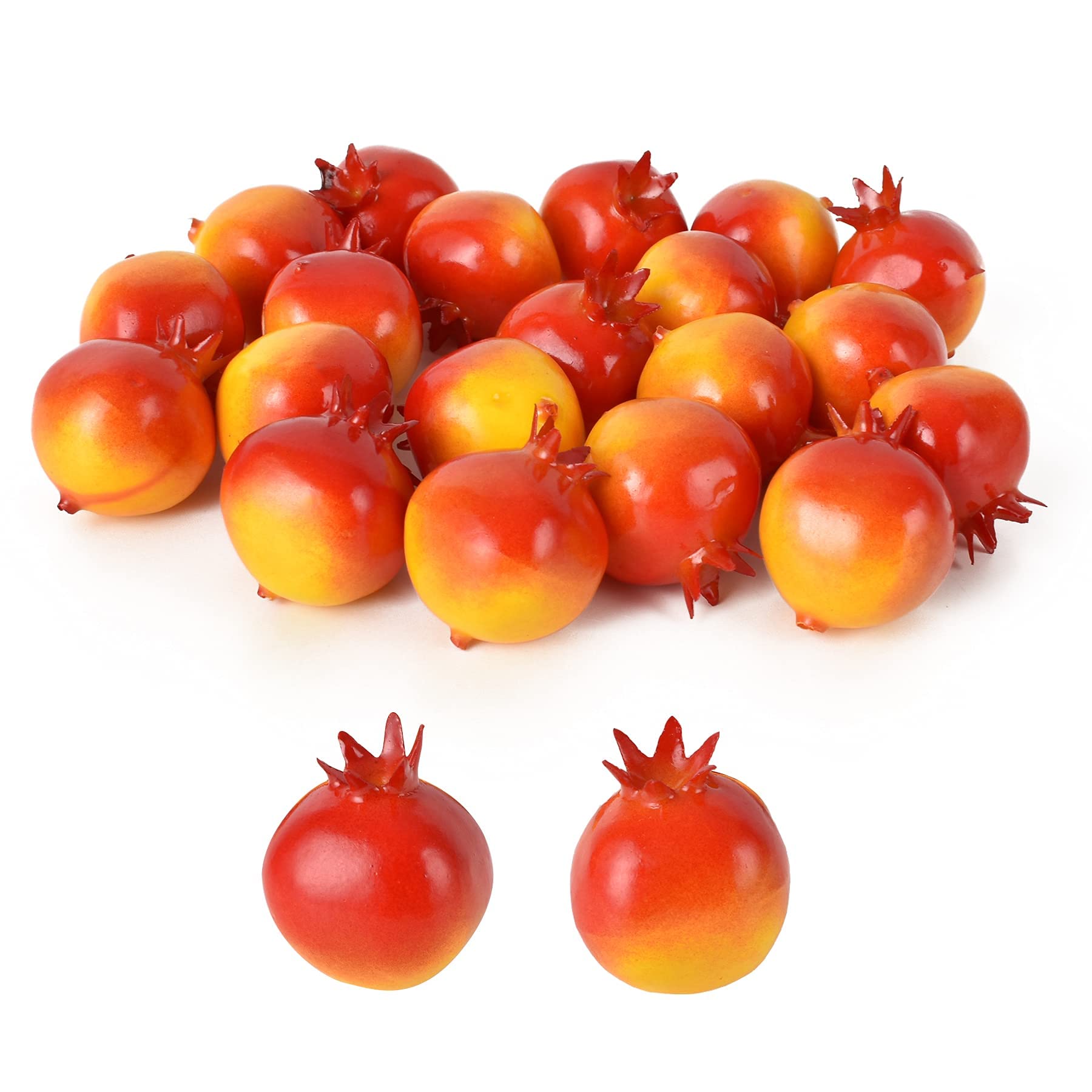 VIOCIWUO Mini Artificial Pomegranate Fake Fruit Simulation Home Kitchen Party Decorate Emulation Food Teaching Aid Festival Decorations 20PCS