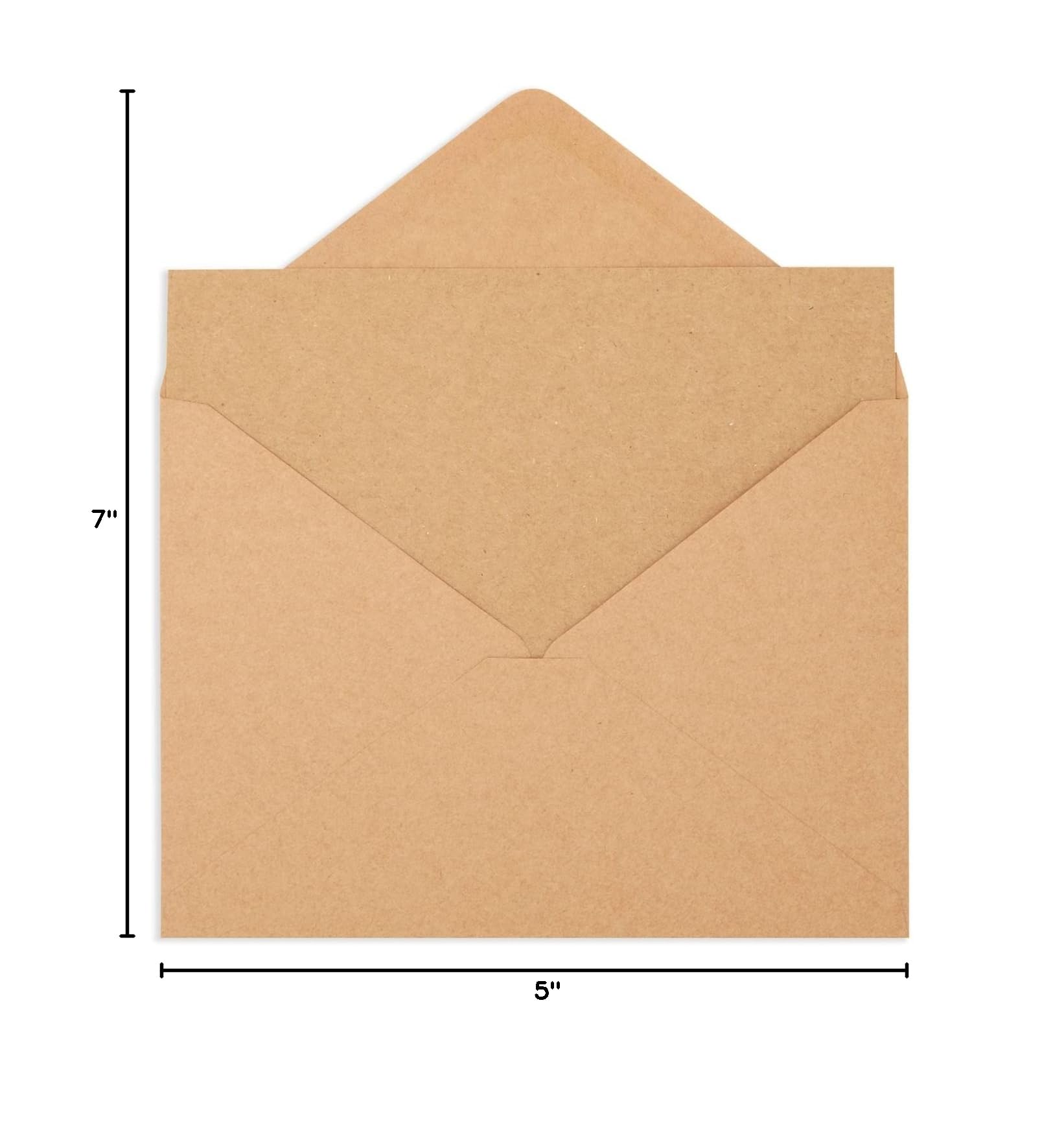 50 Pack Blank 5x7 Note Cards and Envelopes Set, Brown A7 Notecards for Open When Letters, Birthday, Holidays Greetings
