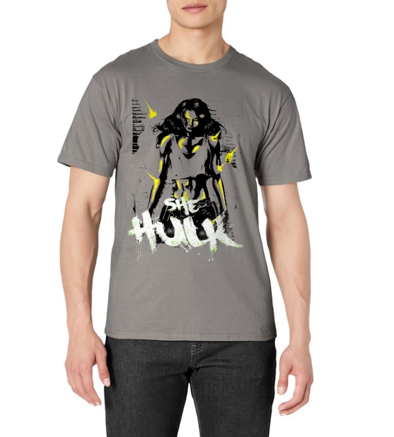 Marvel She-Hulk The Savage Green Neon Brick Splat T-Shirt T-Shirt