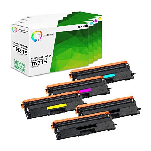 TCT Premium Compatible Toner Cartridge Replacement for Brother TN315 TN-315BK TN-315C TN-315M TN-315Y Works with Brother HL-4150CDN 4570CDWT, MFC-9460CDN Printers (Black Cyan Magenta Yellow) - 5 Pack