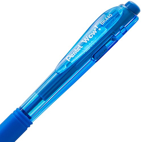 Pentel WOW! Ballpoint Pen, (1.0mm) Med. line, Blue Ink, 60-pk Canister (BK440PC60C)
